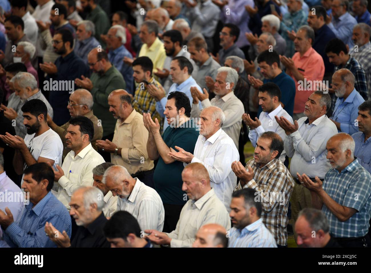 Tehran, Iran. 17th June, 2024. People pray for Eid al-Adha at the ...