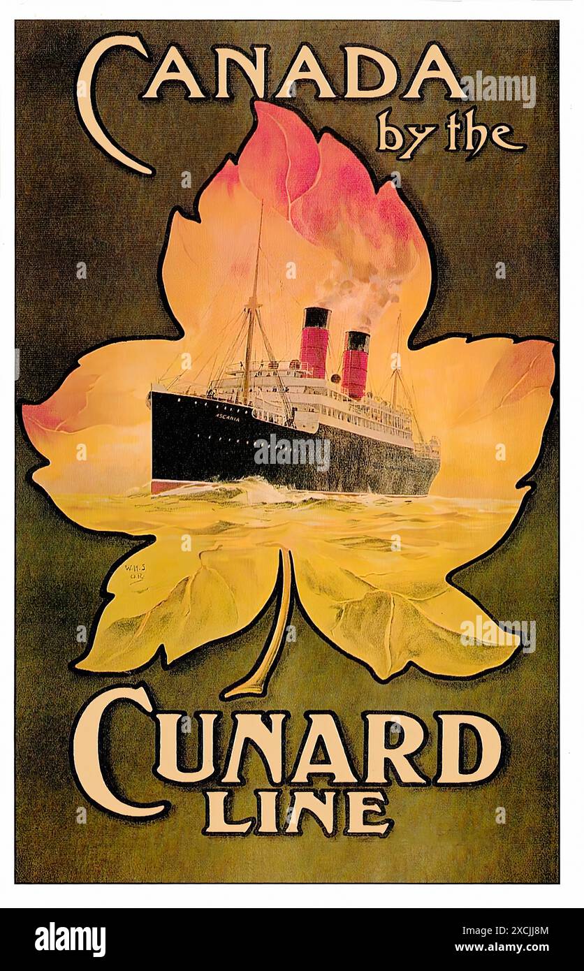 Canada by the Cunard Line - Vintage Travel Poster Stock Photo - Alamy