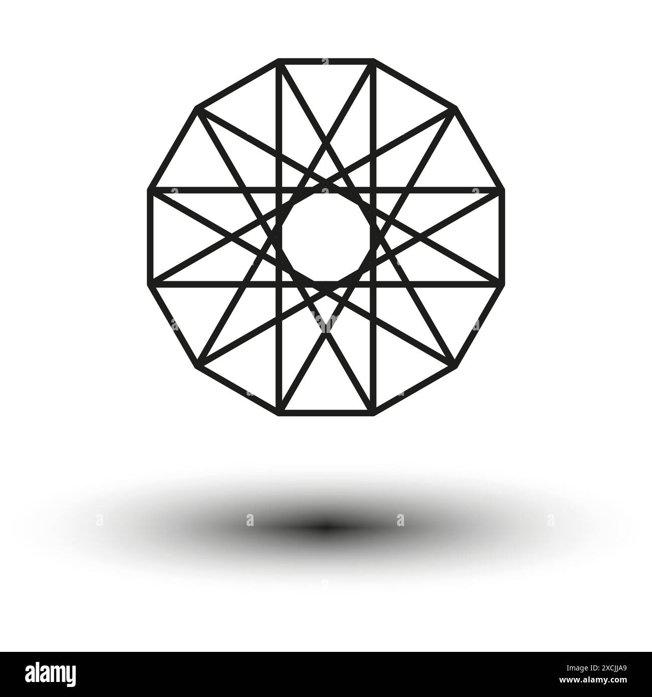 Geometric pattern icon. Black and white. Vector abstract design ...