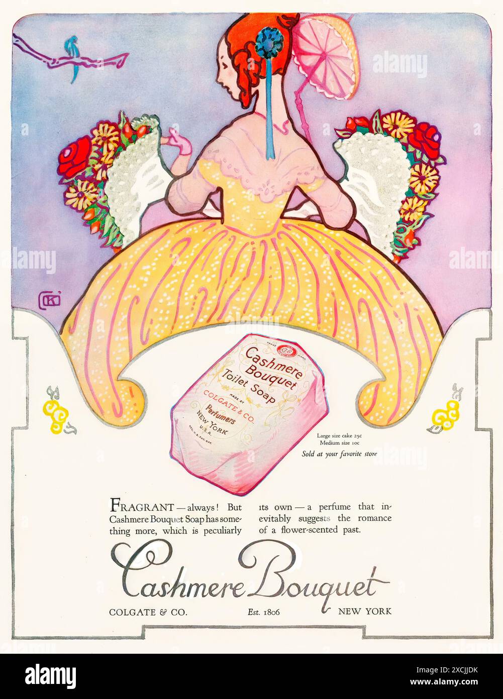 Cashmere Bouquet Toilet Soap, 1922. - Vintage Print Poster Stock Photo ...