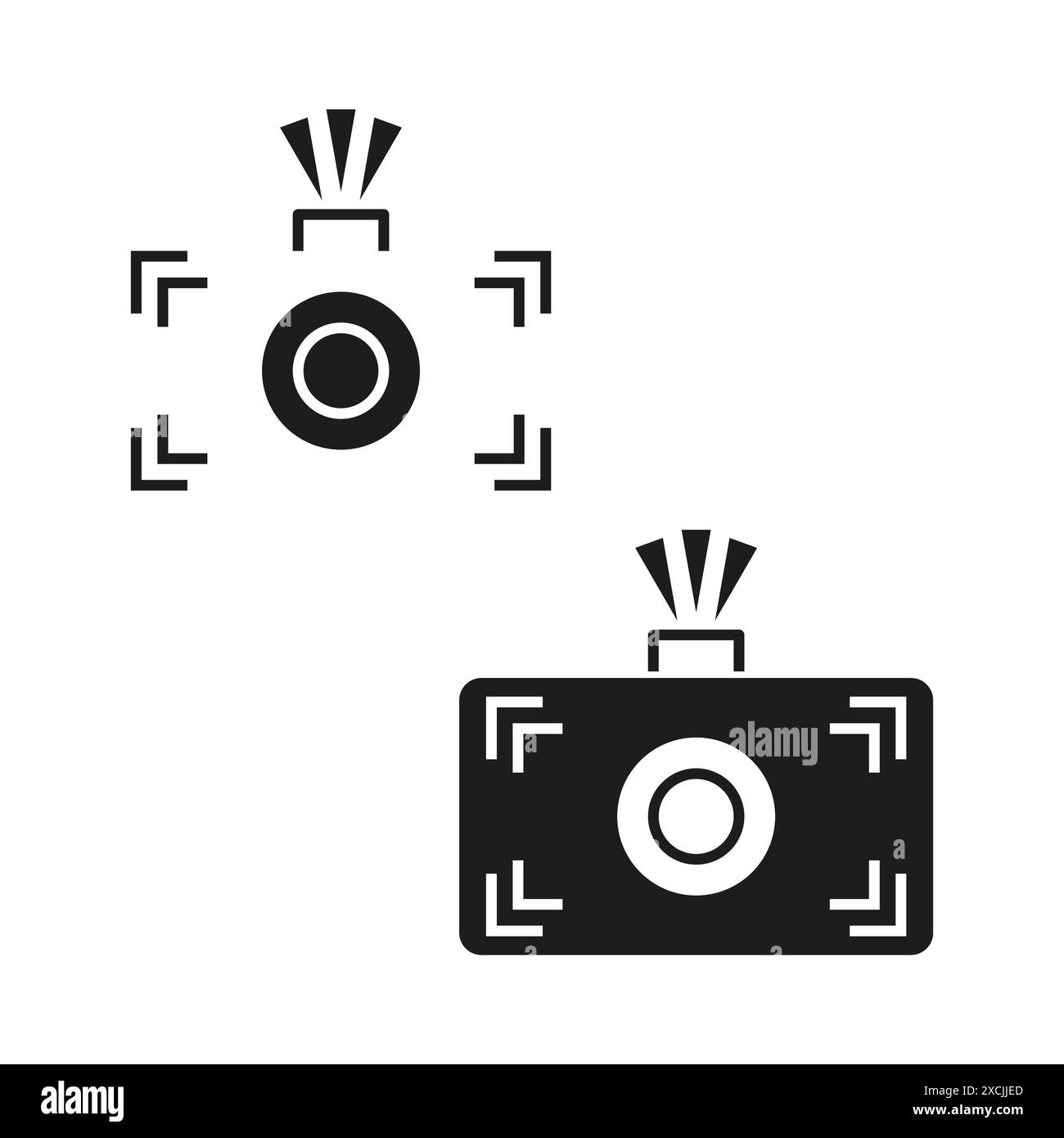 Camera Flash Icon. Simple Camera Symbol. Black and White Design. Vector ...
