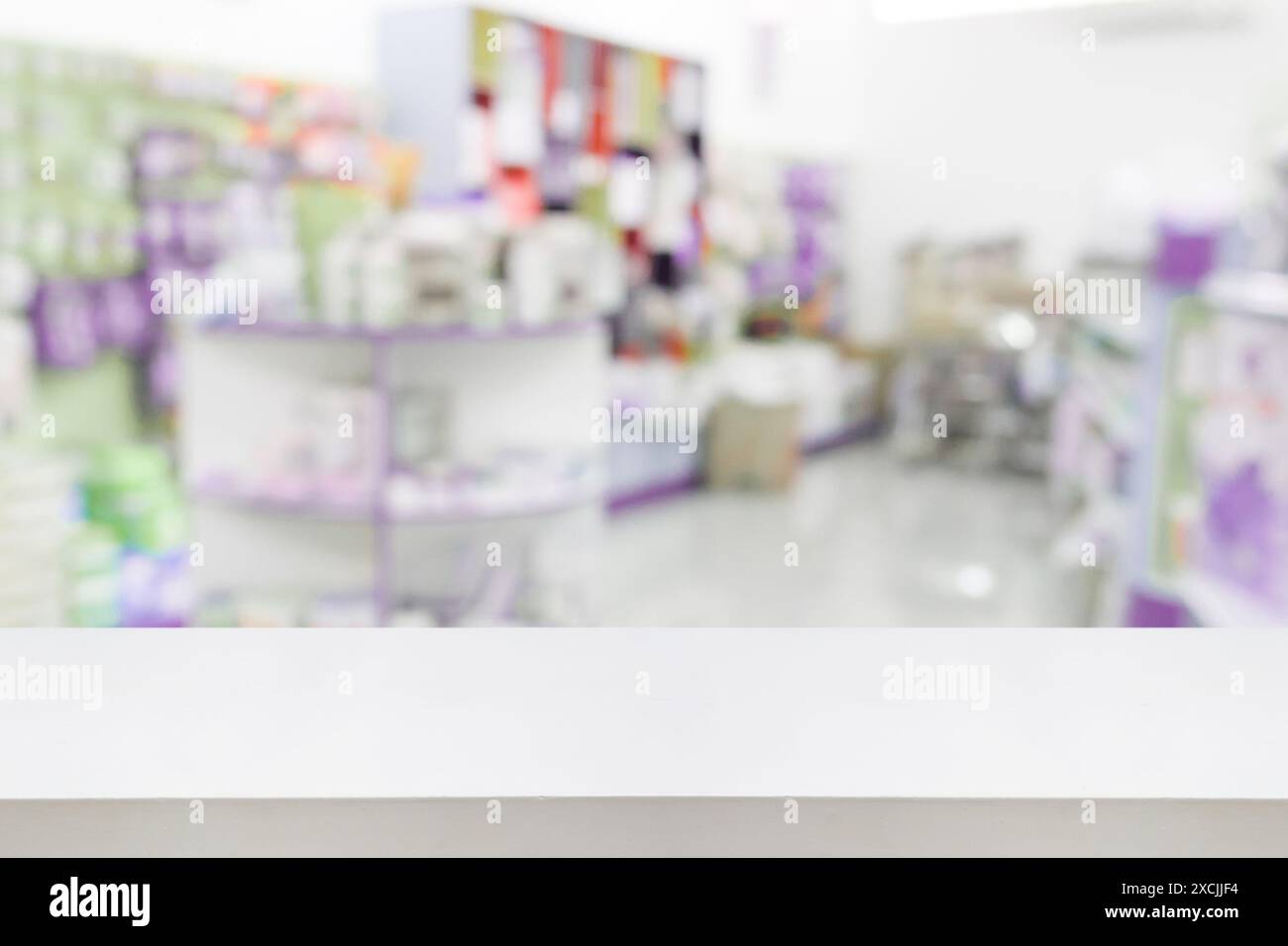pharmacy counter drugstore shop interior with medicines vitamins ...