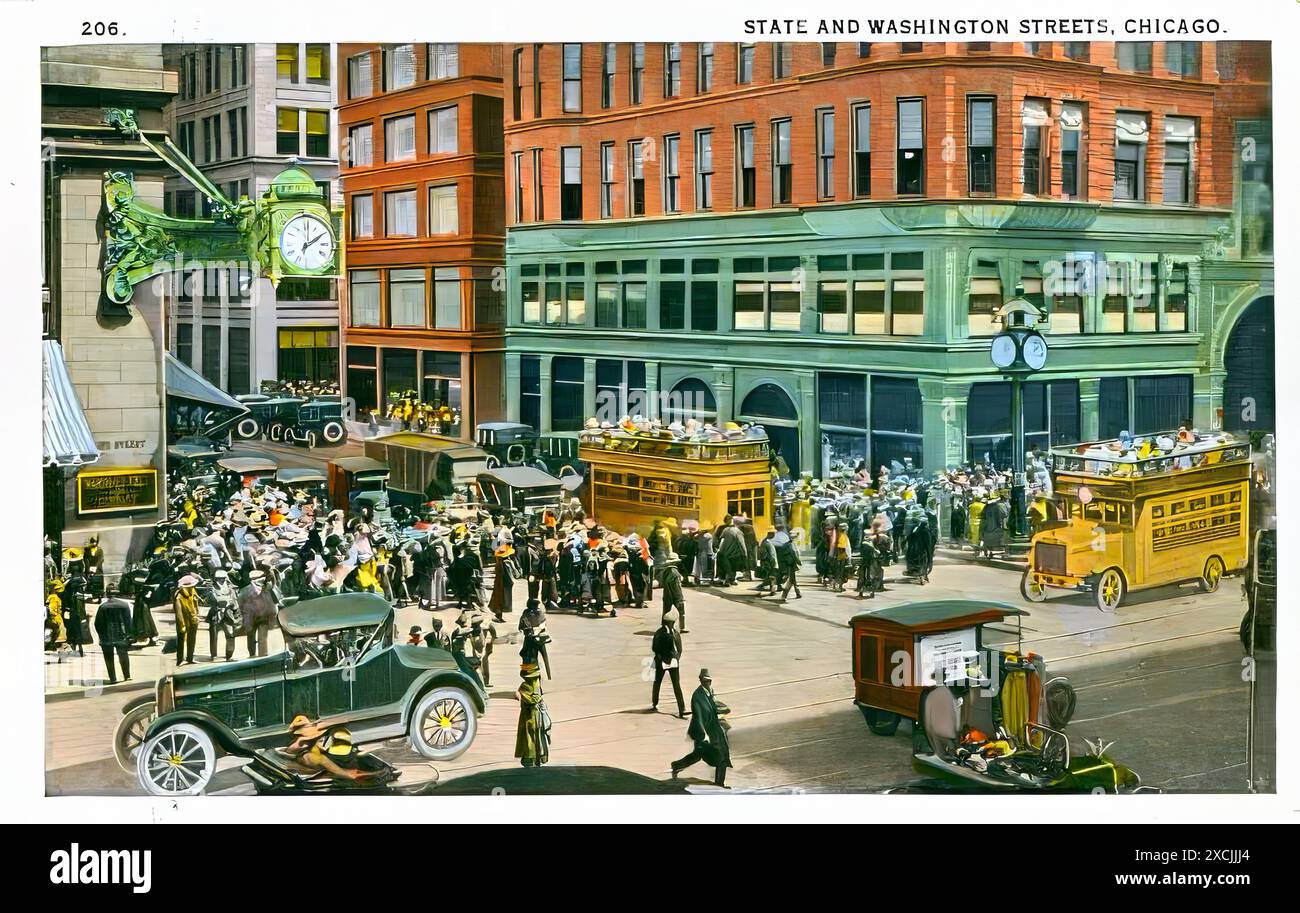 Chicago, State Street and Washington, Marshall Field, 1920s. - Vintage ...