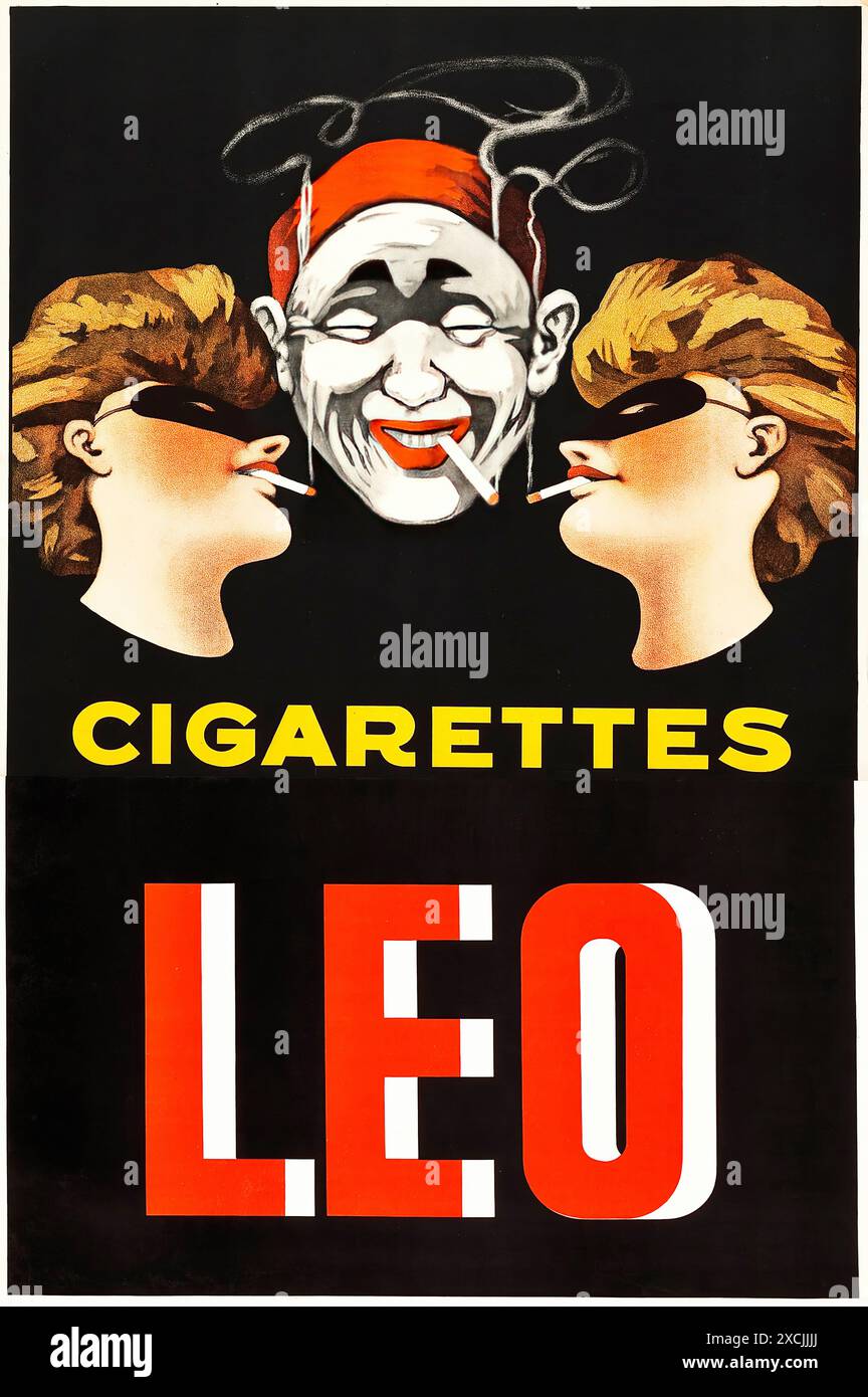 Cigarettes Leo c. 1920s - Vintage Advertising Print Poster Stock Photo ...