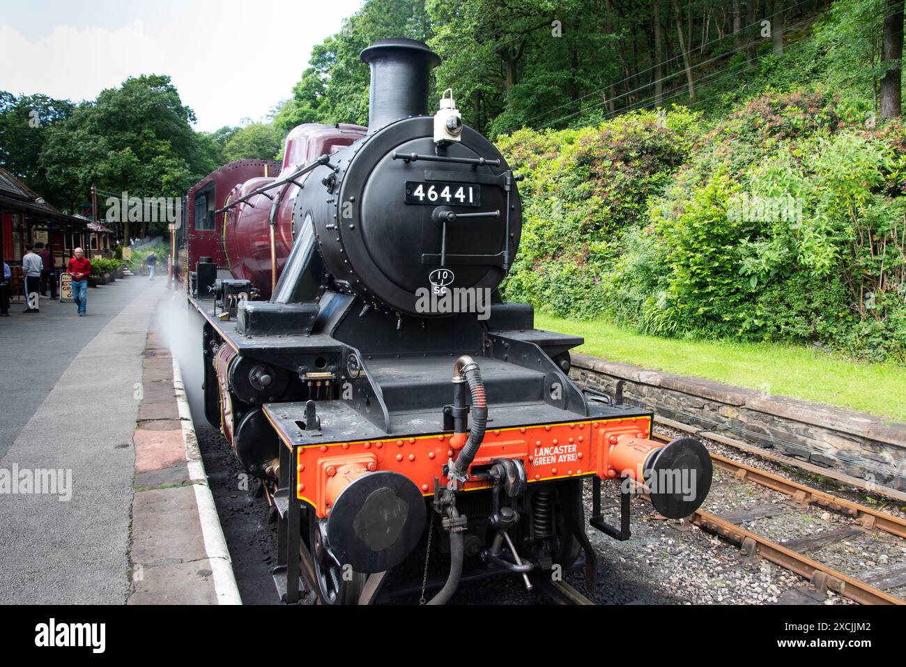 Ivatt Class locomotive 46441, Lakeside and Haverthwaite Railway ...