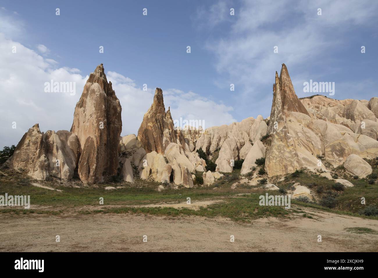 Rock formations in the Rose Valley in Cappadocia, Turkey Stock Photo ...