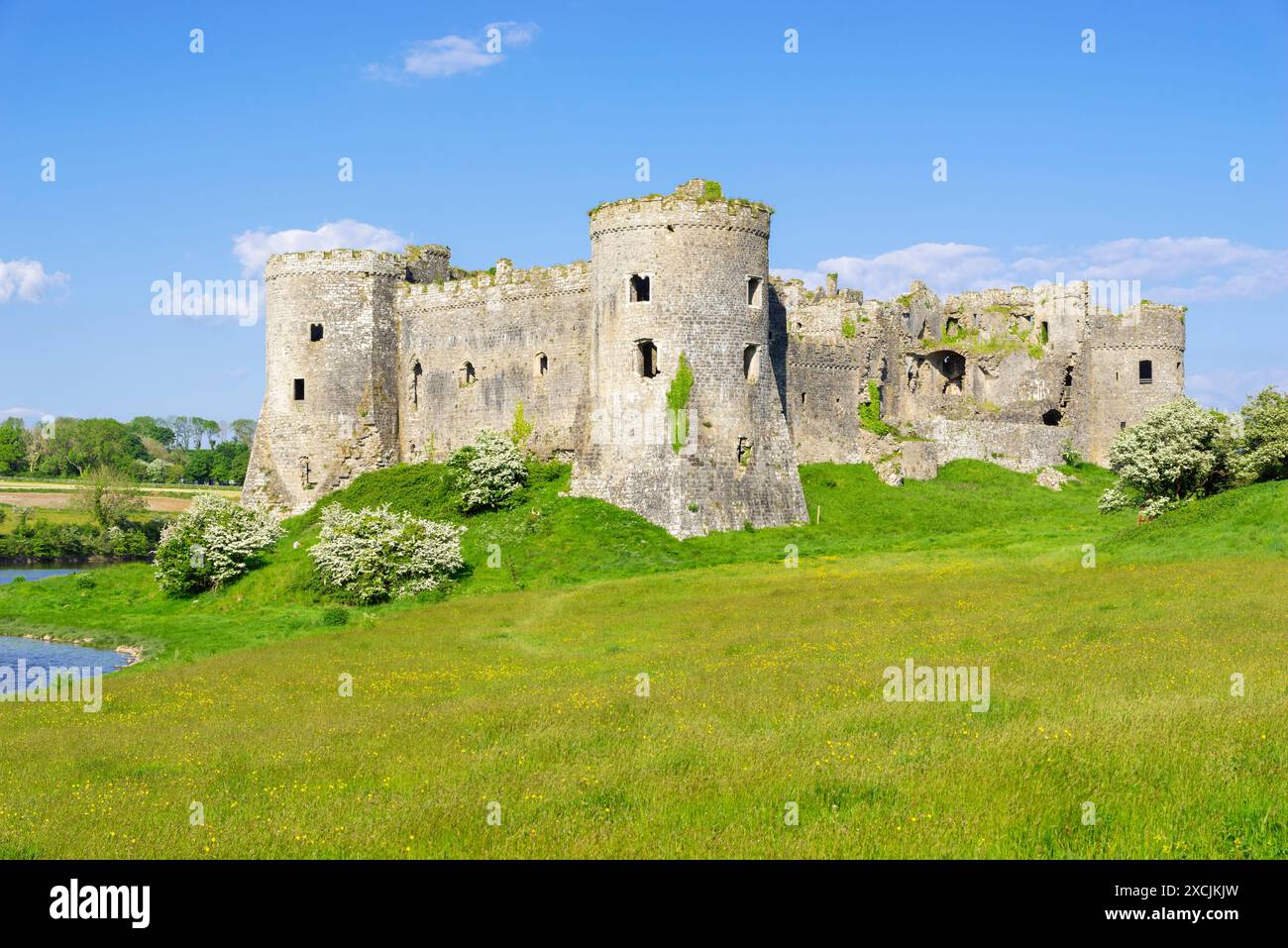 Carew Castle in the village of Carew Pembrokeshire West Wales UK GB ...
