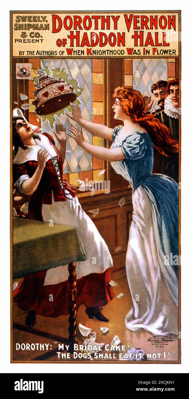 Dorothy Vernon of Haddon Hall. - Vintage Advertising Print Poster Stock ...