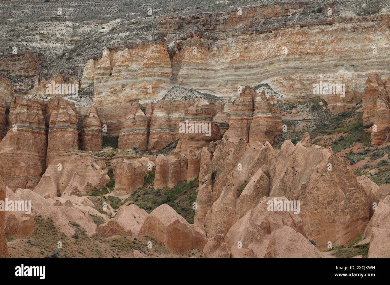 Rock formations in the Rose Valley in Cappadocia, Turkey Stock Photo ...