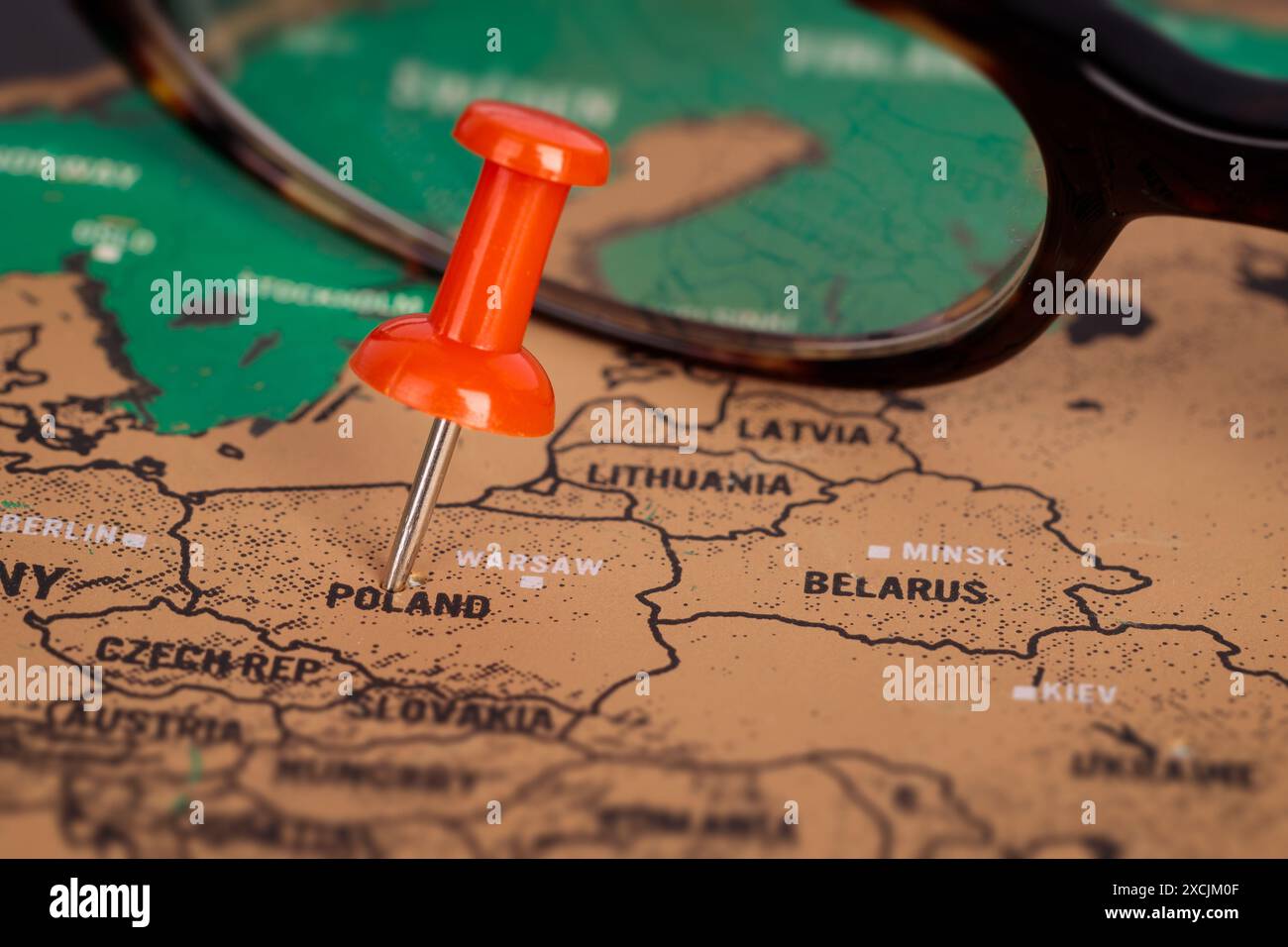 Poland map pin hi-res stock photography and images - Alamy