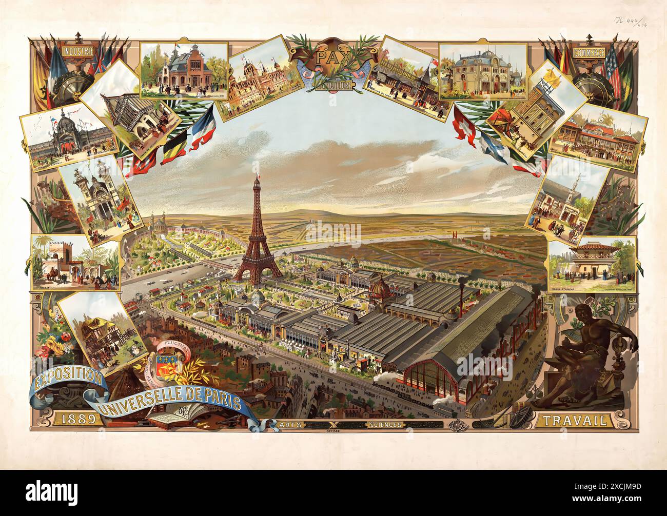 Exposition Universelle de Paris, 1889. - Vintage Print Poster Stock ...