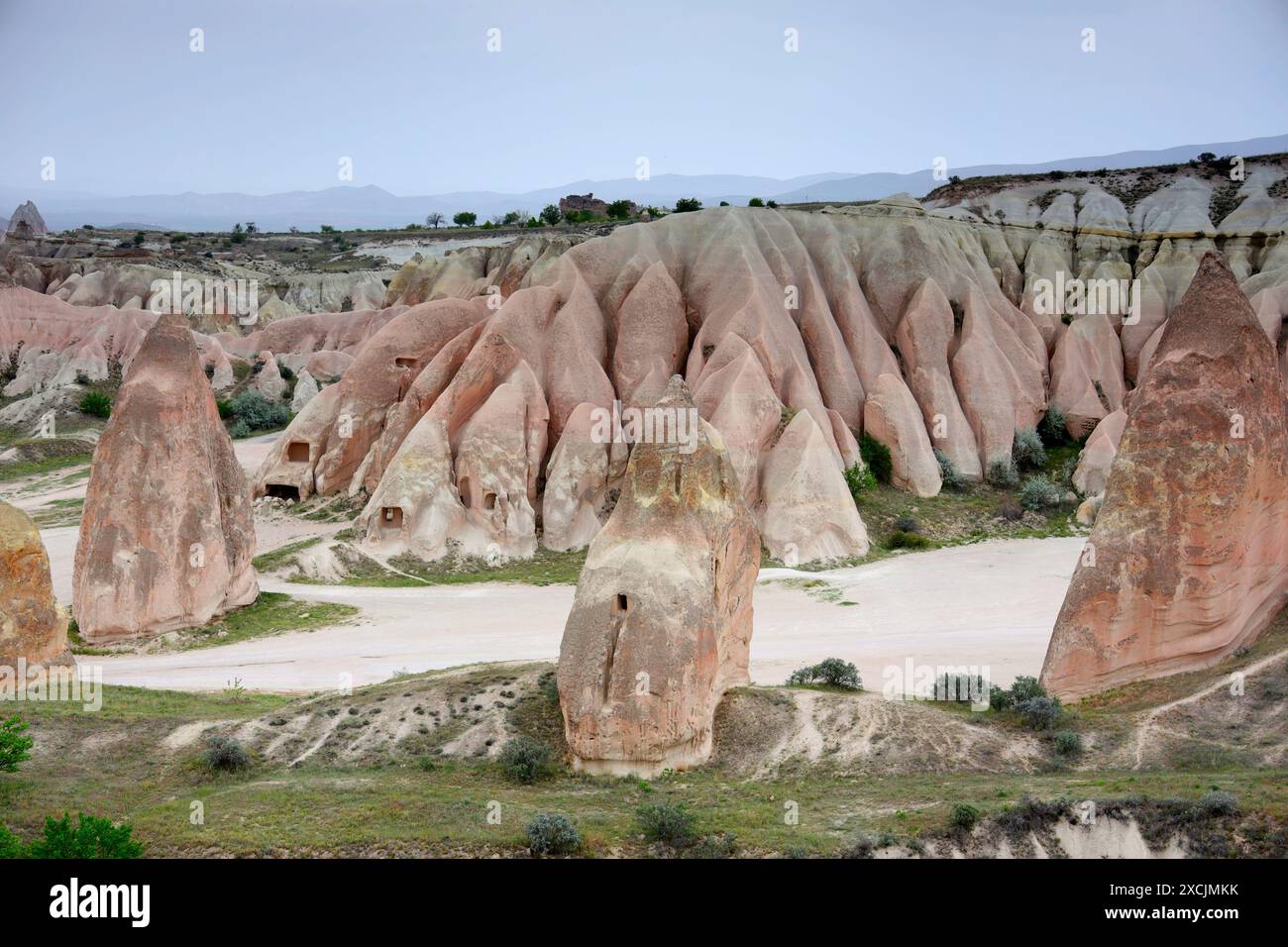 Rock formations in the Rose Valley in Cappadocia, Turkey Stock Photo ...