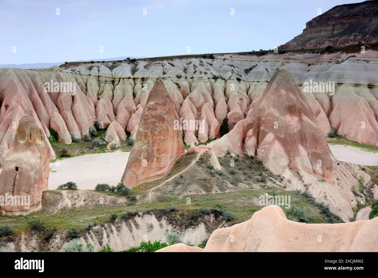 Rock formations in the Rose Valley in Cappadocia, Turkey Stock Photo ...