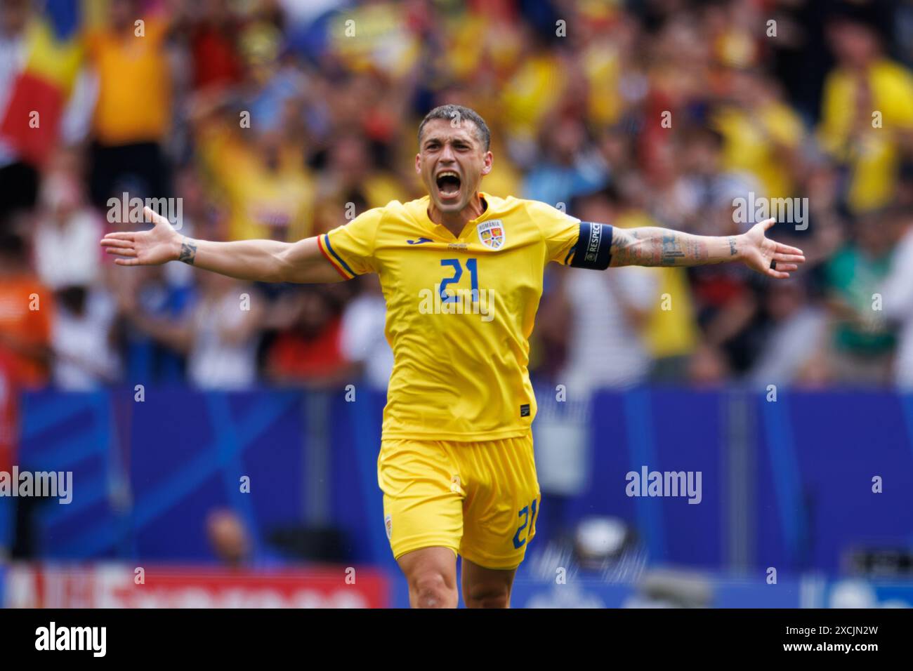 Nicolae Stanciu celebrates after scoring goal during UEFA Euro 2024 ...