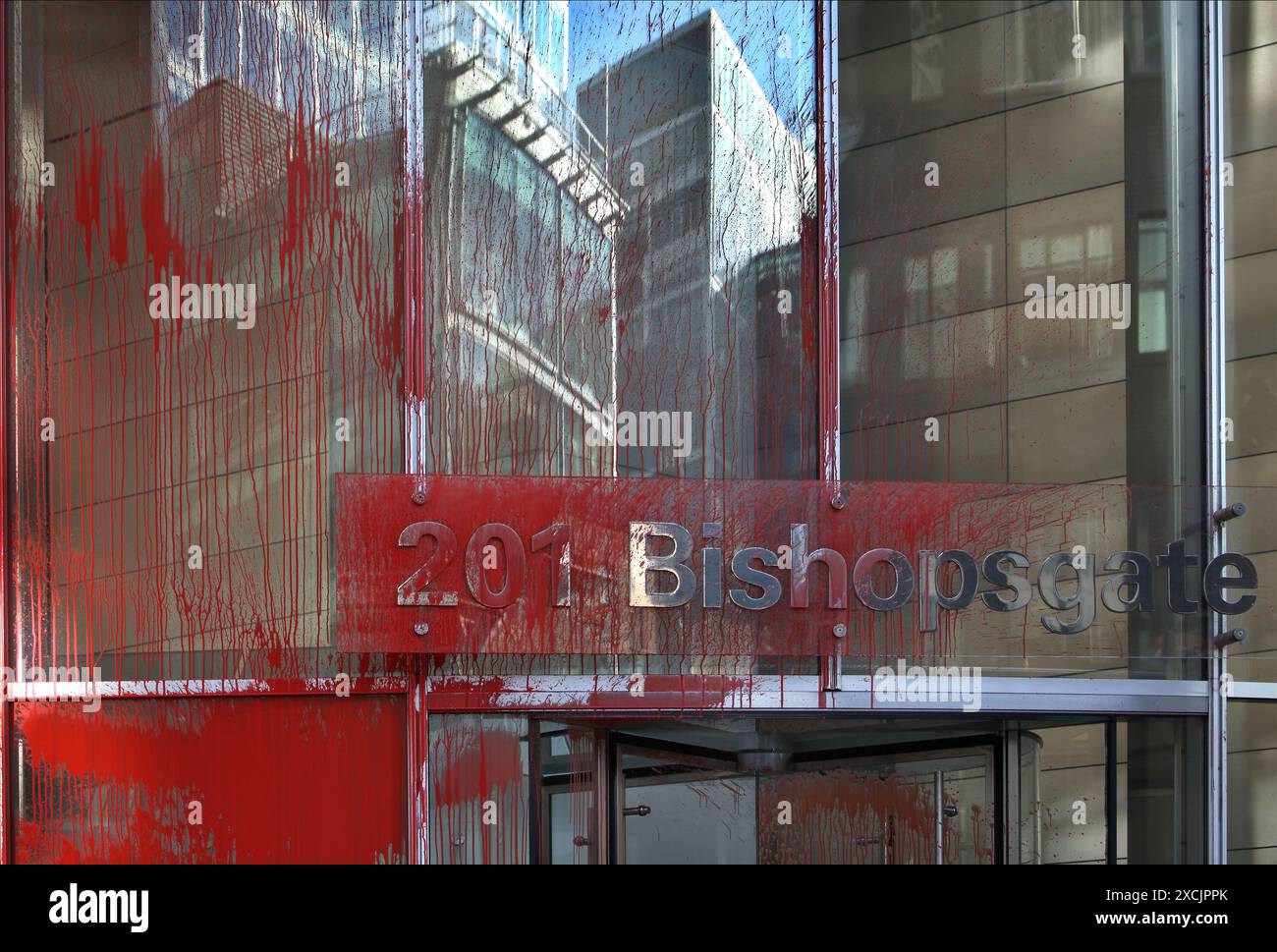 London, England, UK. 17th June, 2024. The entrance way windows to ...