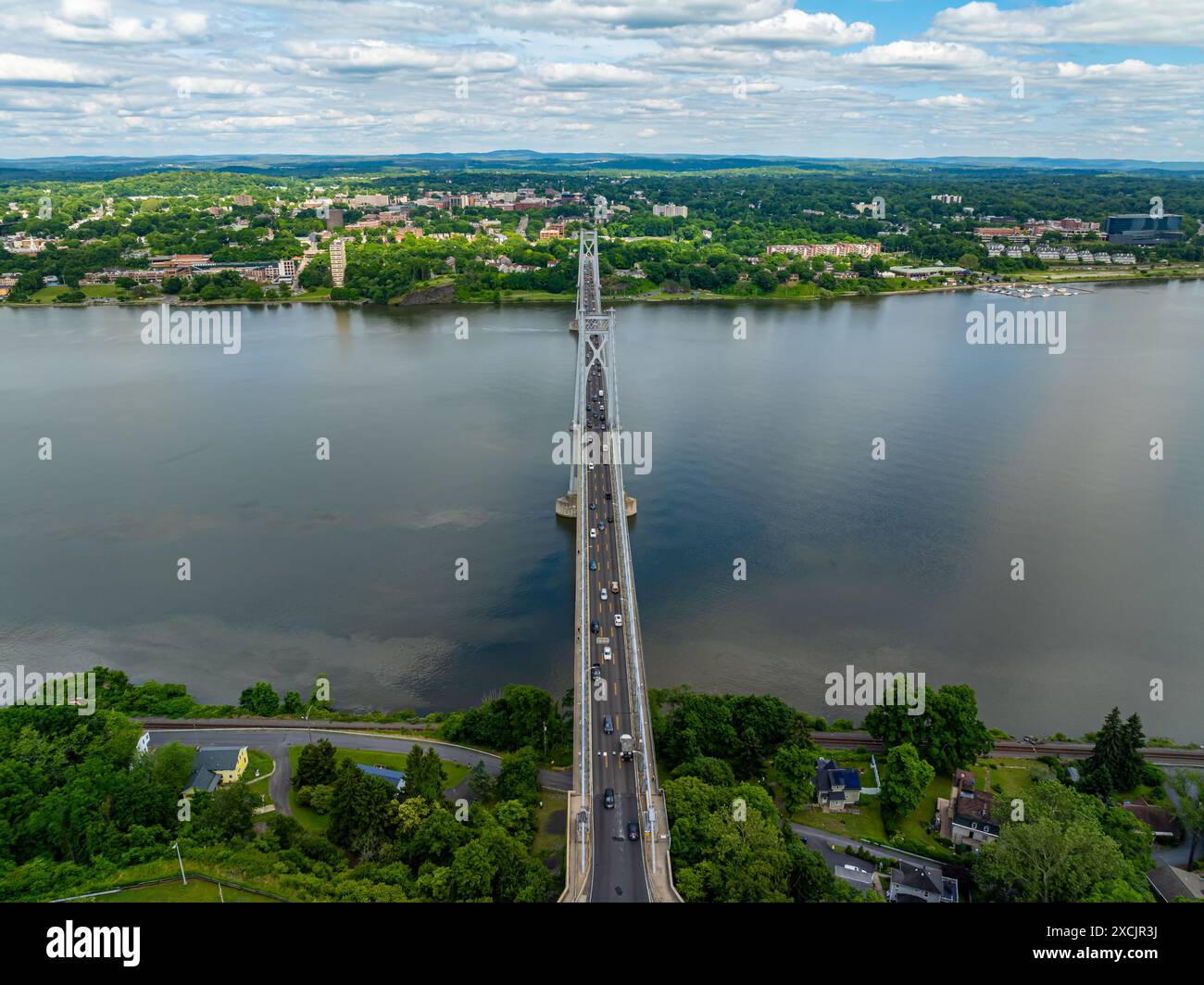 Aerial photo of the Franklin Delano Roosevelt Mid-Hudson Bridge over ...