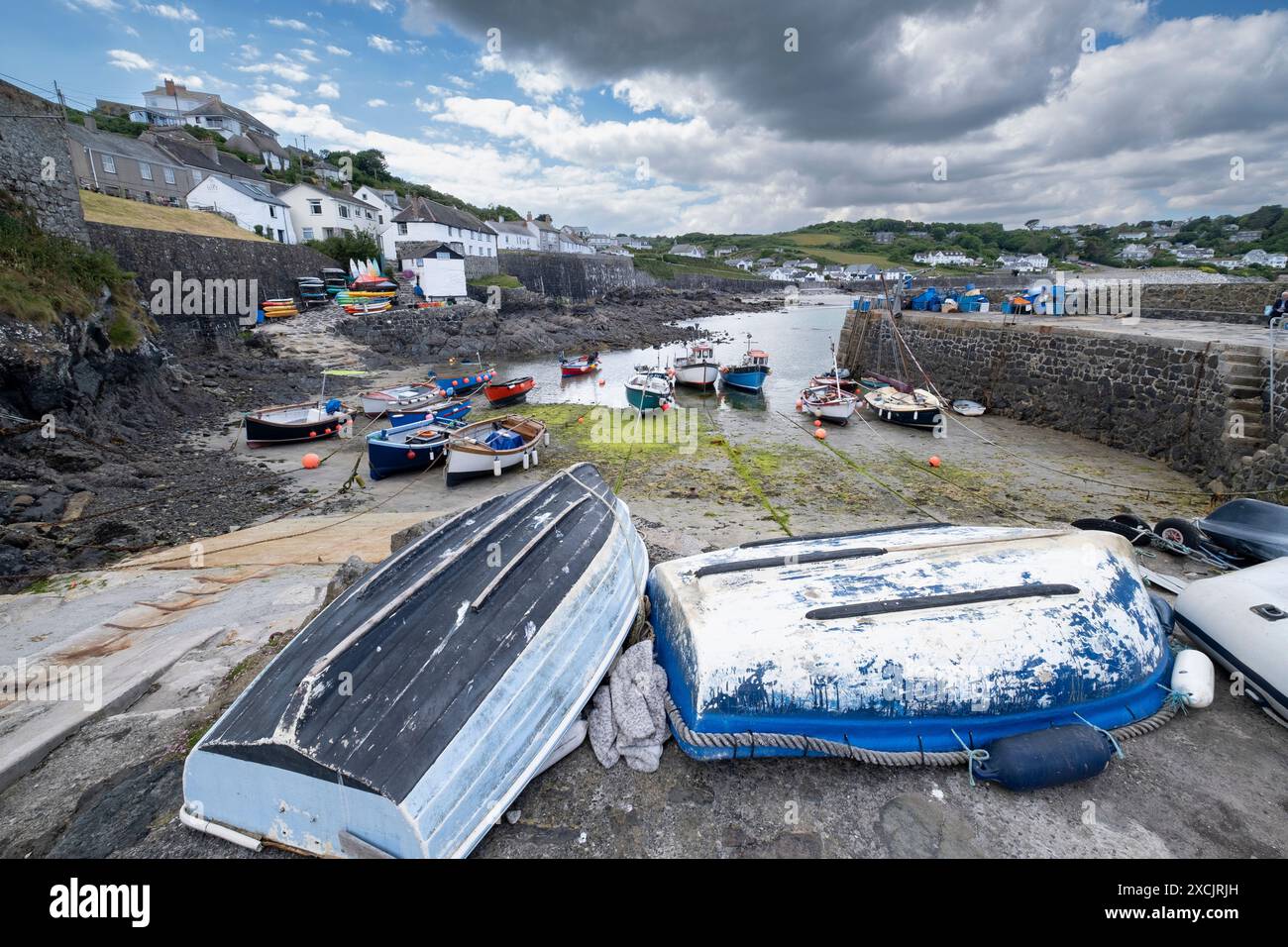 The charming little fishing village of Coverack on the south Cornwall ...