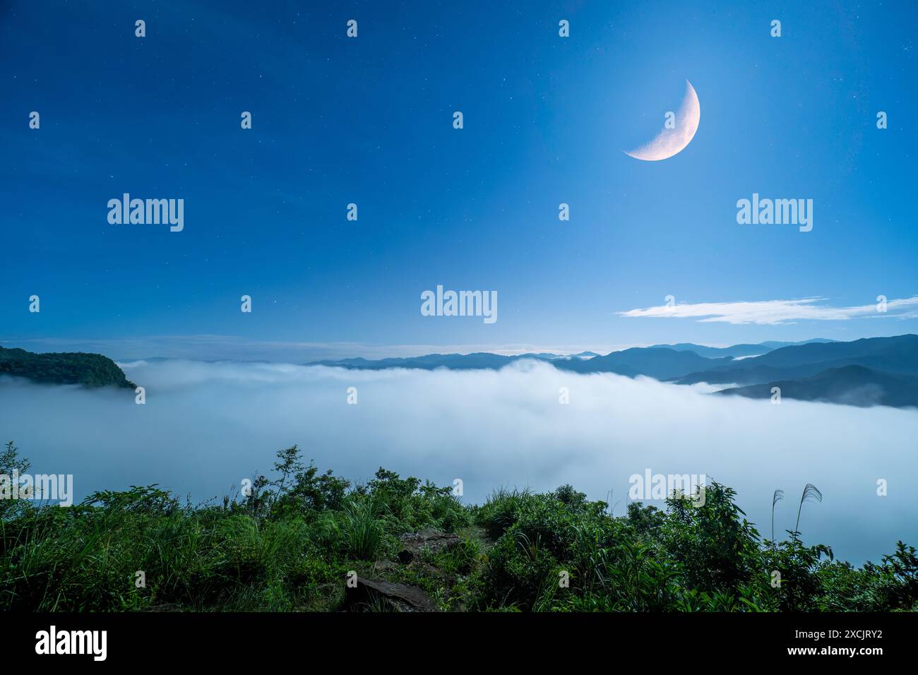 Turquoise moon space hi-res stock photography and images - Alamy