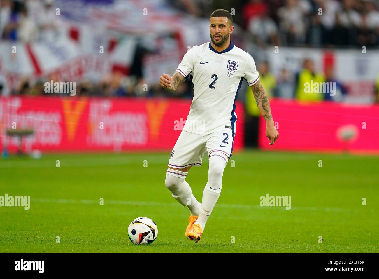 Kile Walker of England during the UEFA Euro 2024 match between Serbia ...