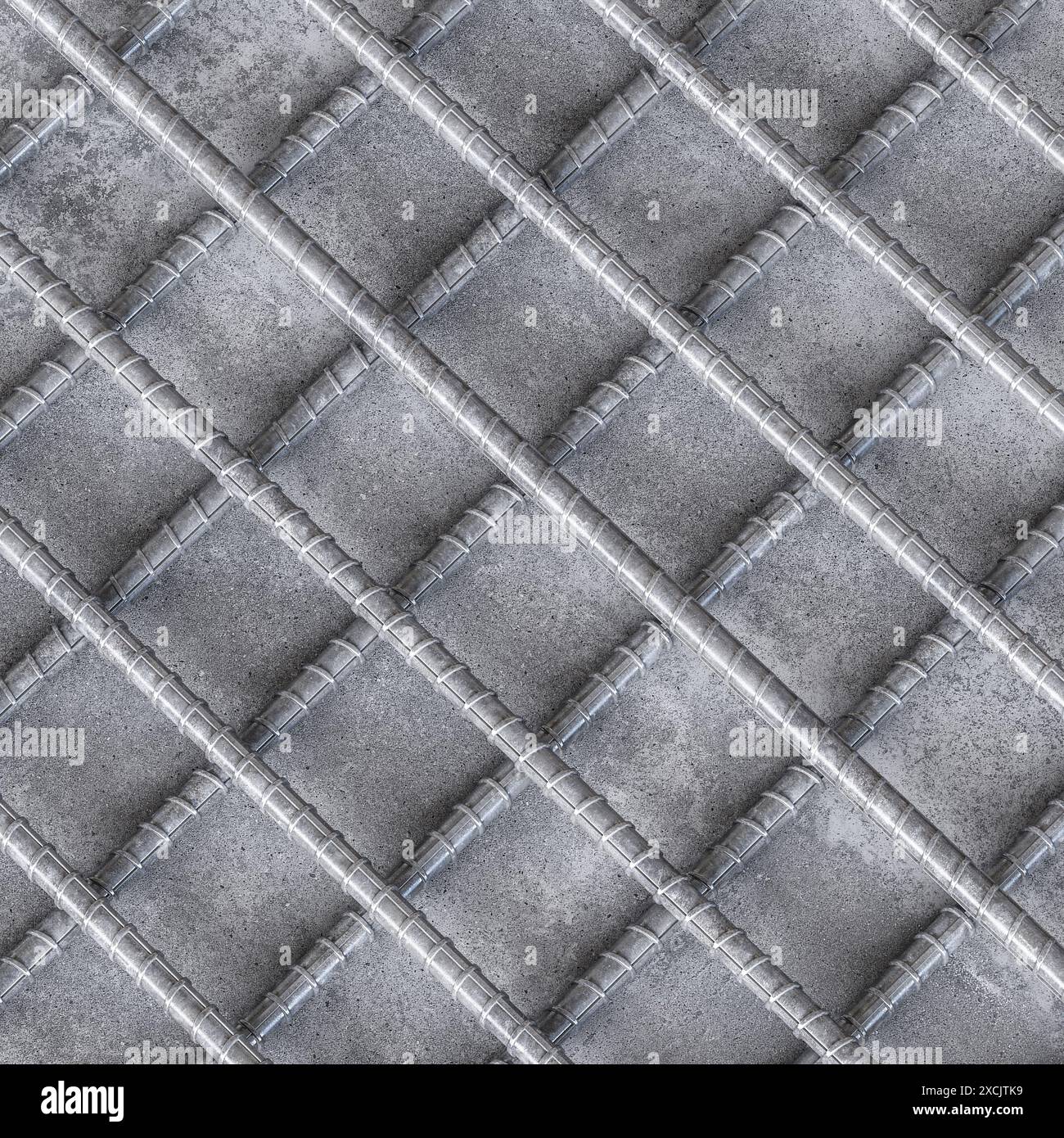 Steel reinforcement bars forming grid pattern, support concrete ...