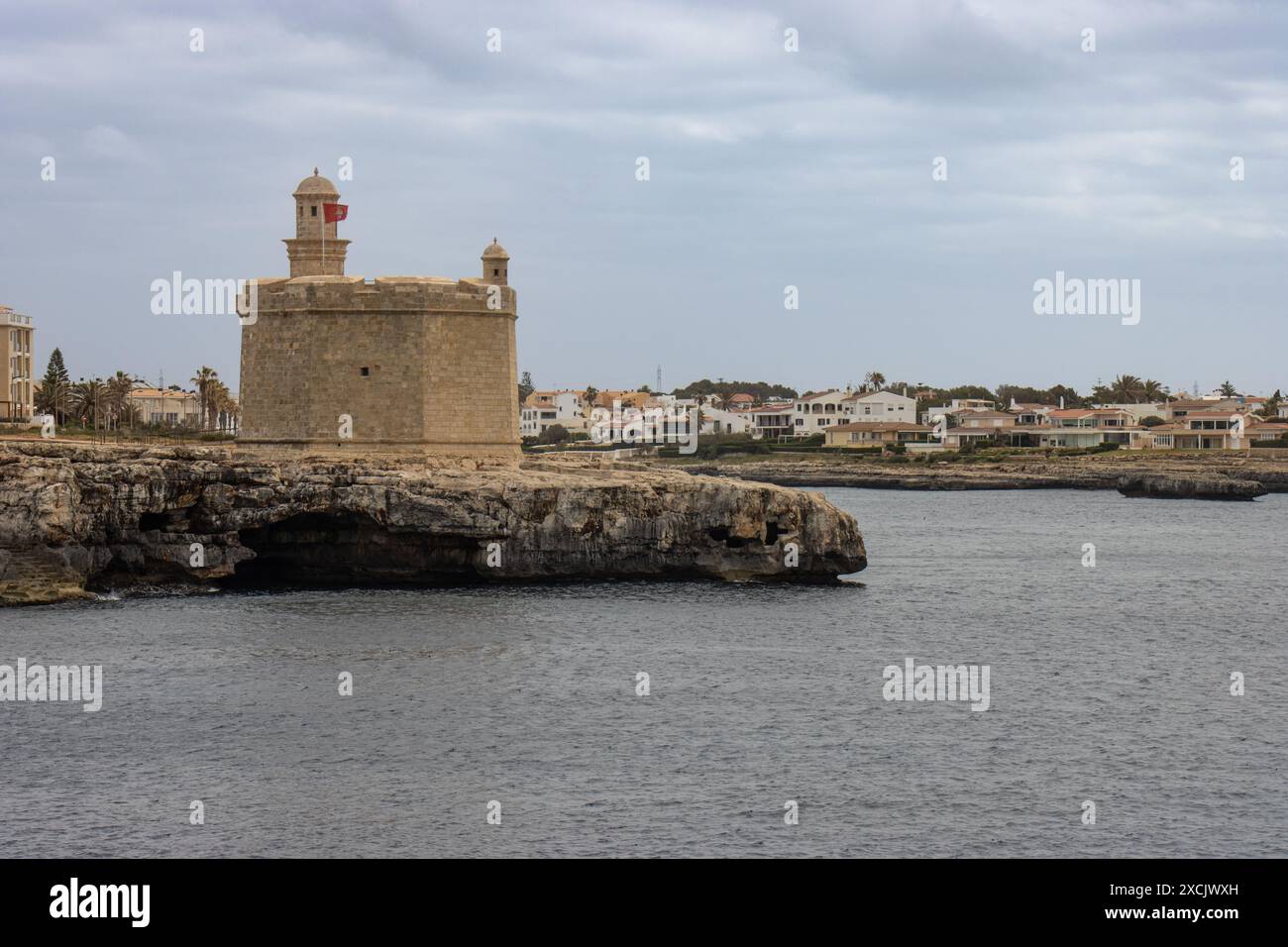 Ciudadela, castillo de San Nicolás desde el faro. Menorca, España Stock ...