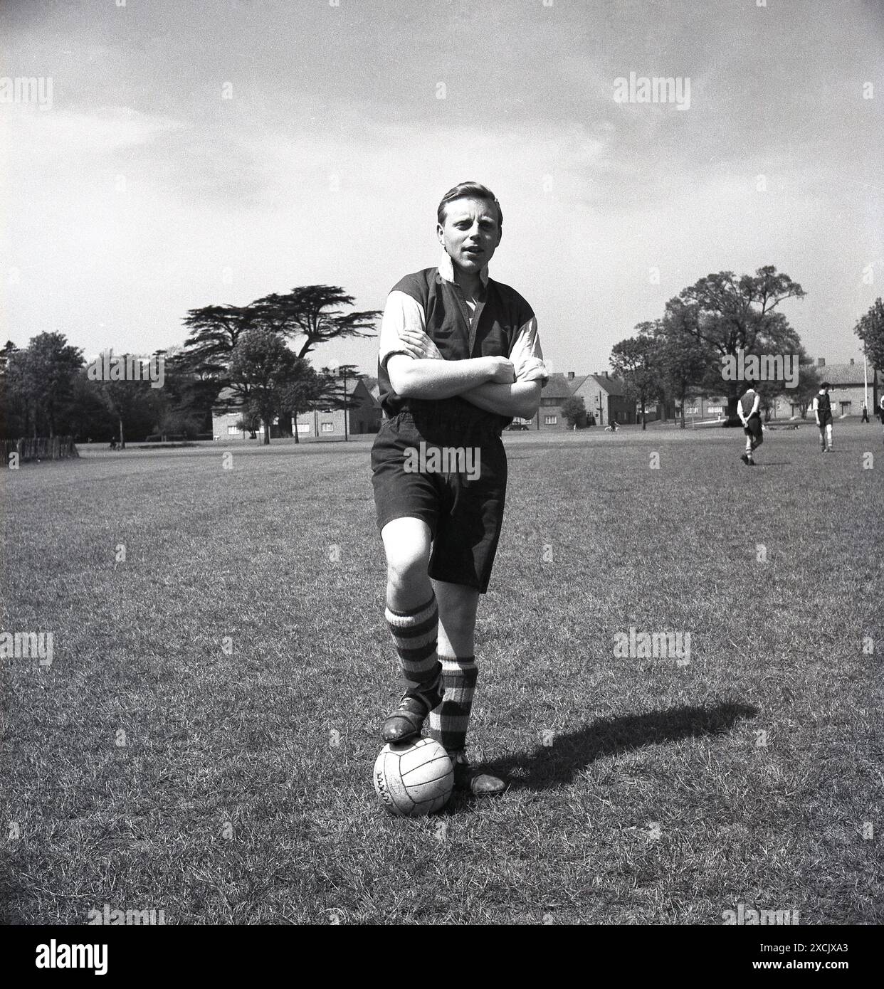1953, historical, pre-season, training ground, footballers of Enfield ...
