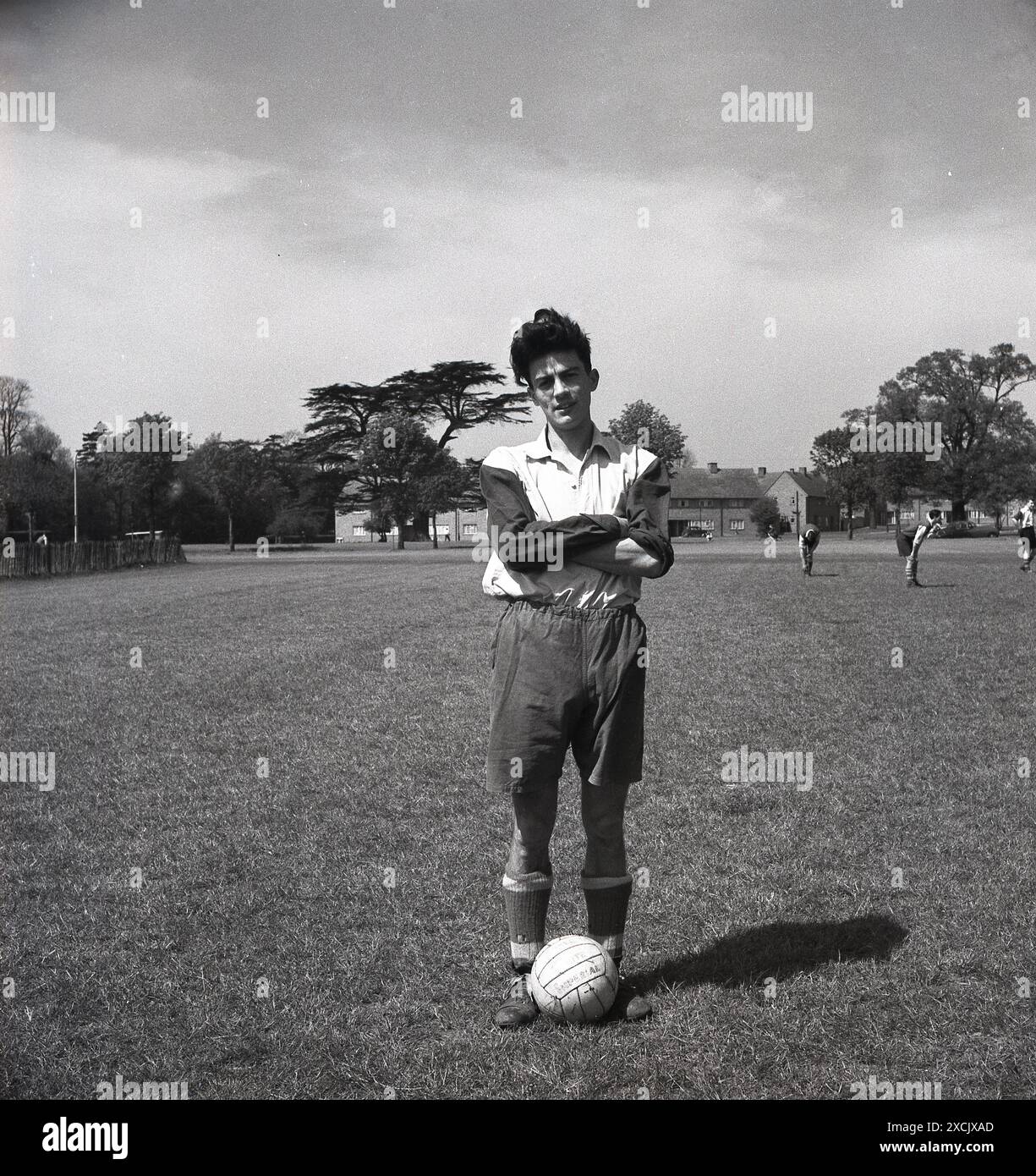 1953, historical, pre-season, training ground, footballers of Enfield ...