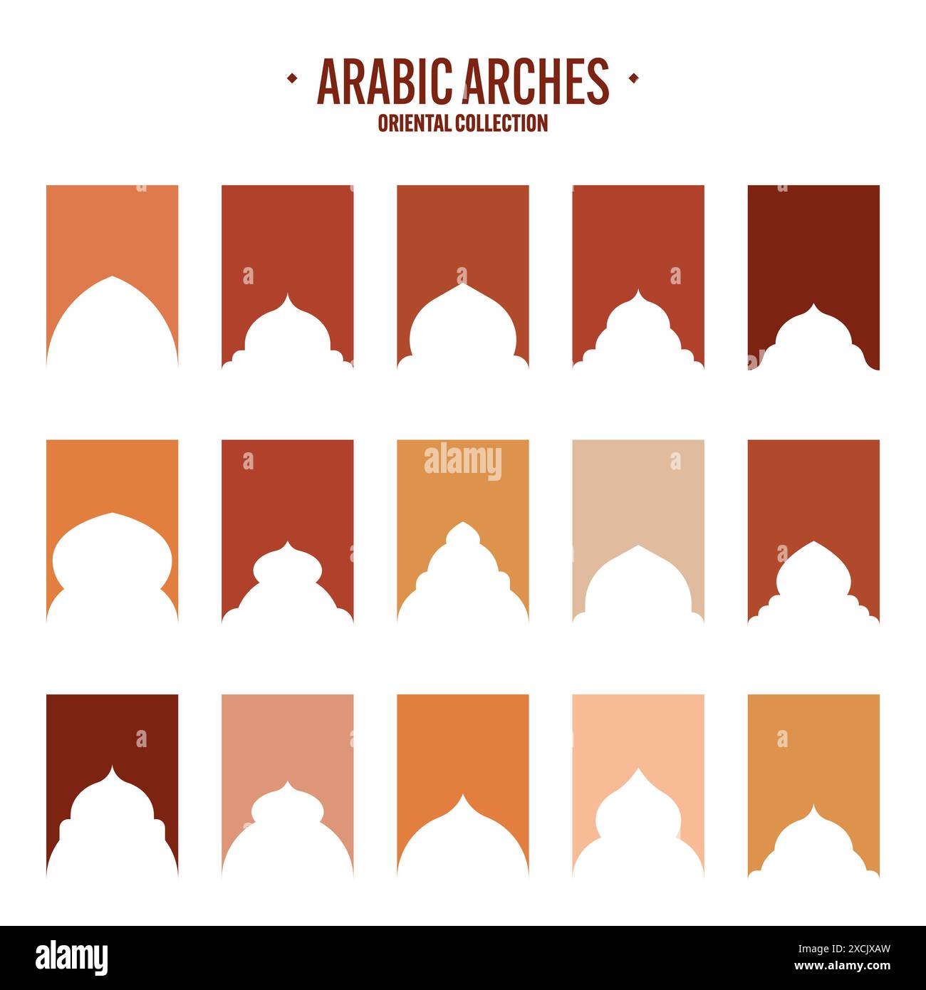 Islamic frames, oriental style objects. Arabic shapes, windows and ...