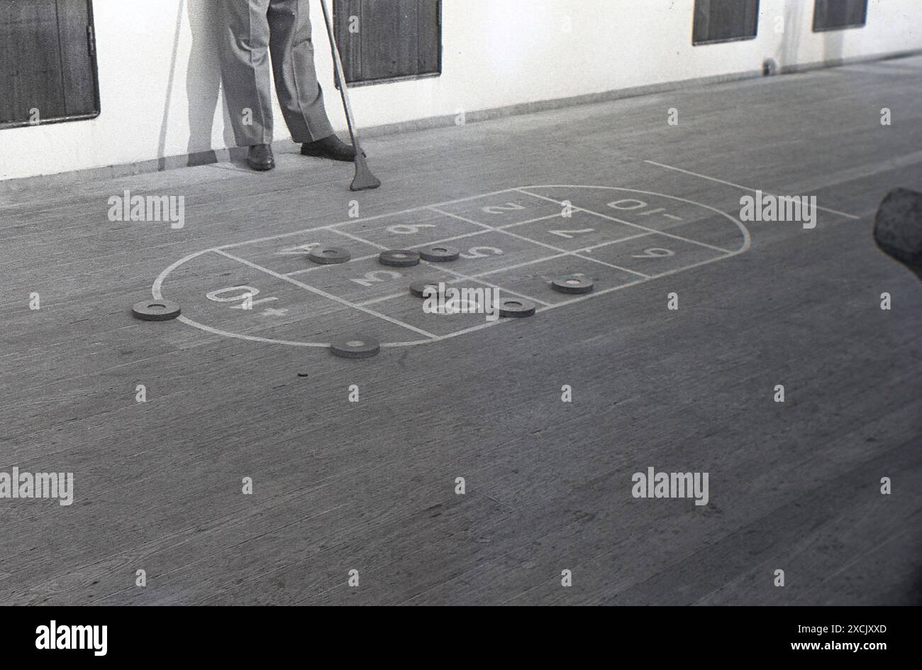 1950s, historical, quoits on deck of ship Stock Photo - Alamy