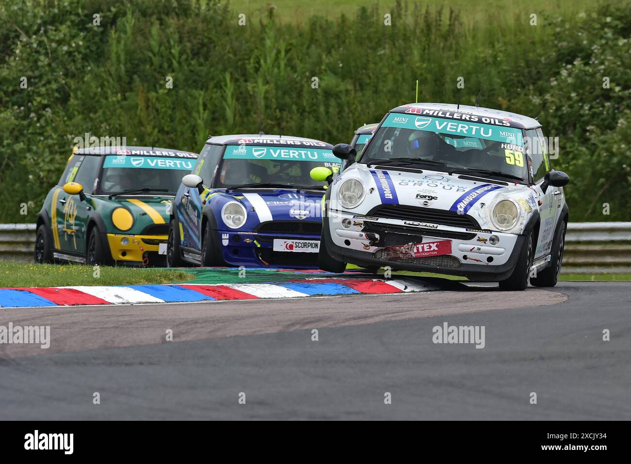 Kerb hopping on two wheels, Rhys Hurd, MINI Cooper R50, Chandler ...