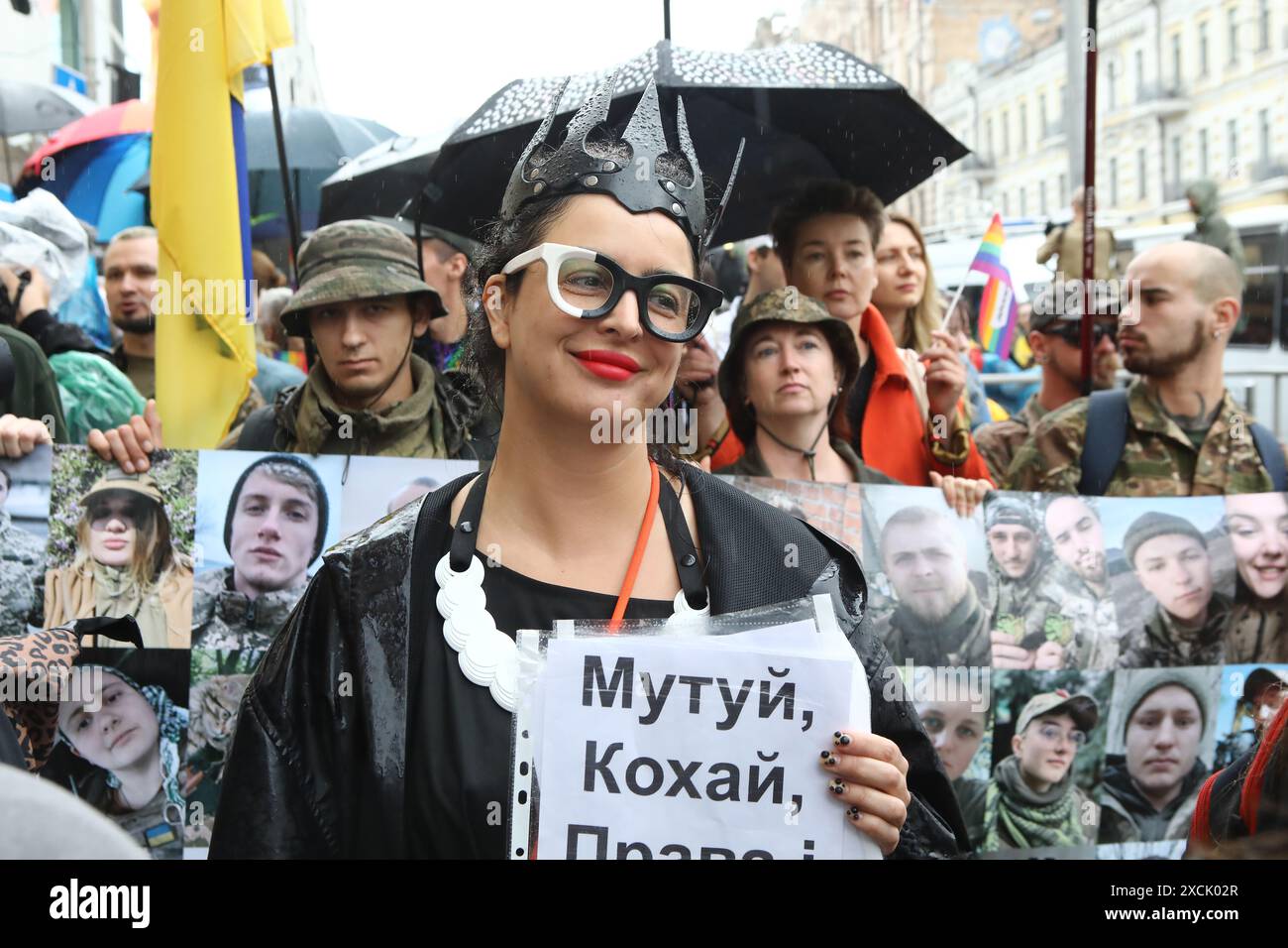 KYIV, UKRAINE - JUNE 16, 2024 - An activist in a costume partakes in ...