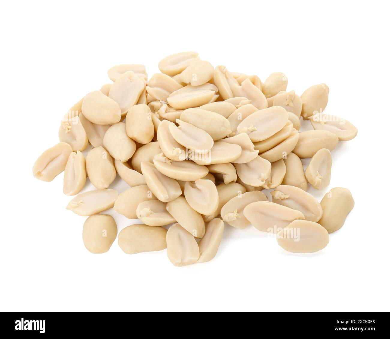 Pile of fresh peeled peanuts isolated on white Stock Photo - Alamy