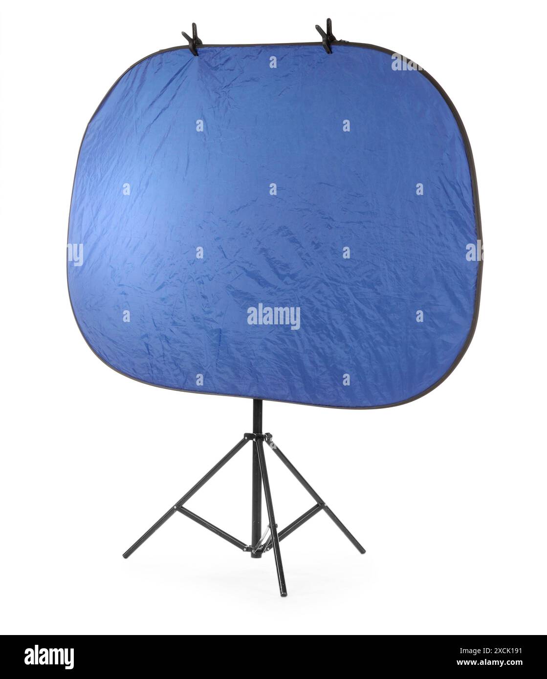 Stand with reflector isolated on white. Photo studio equipment Stock ...