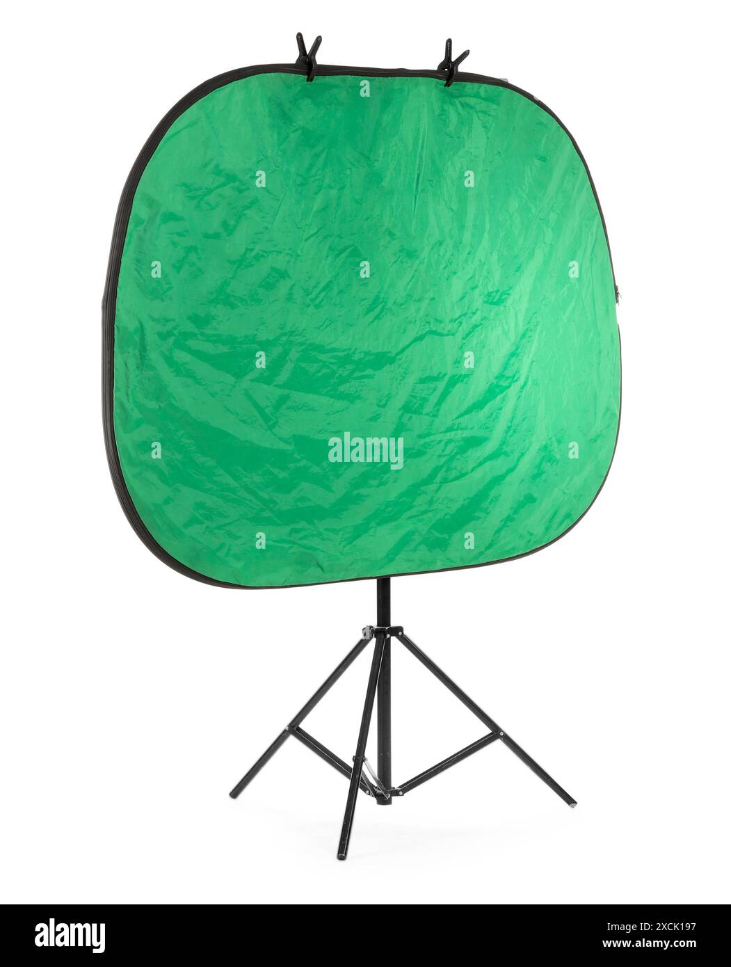 Stand with reflector isolated on white. Photo studio equipment Stock ...