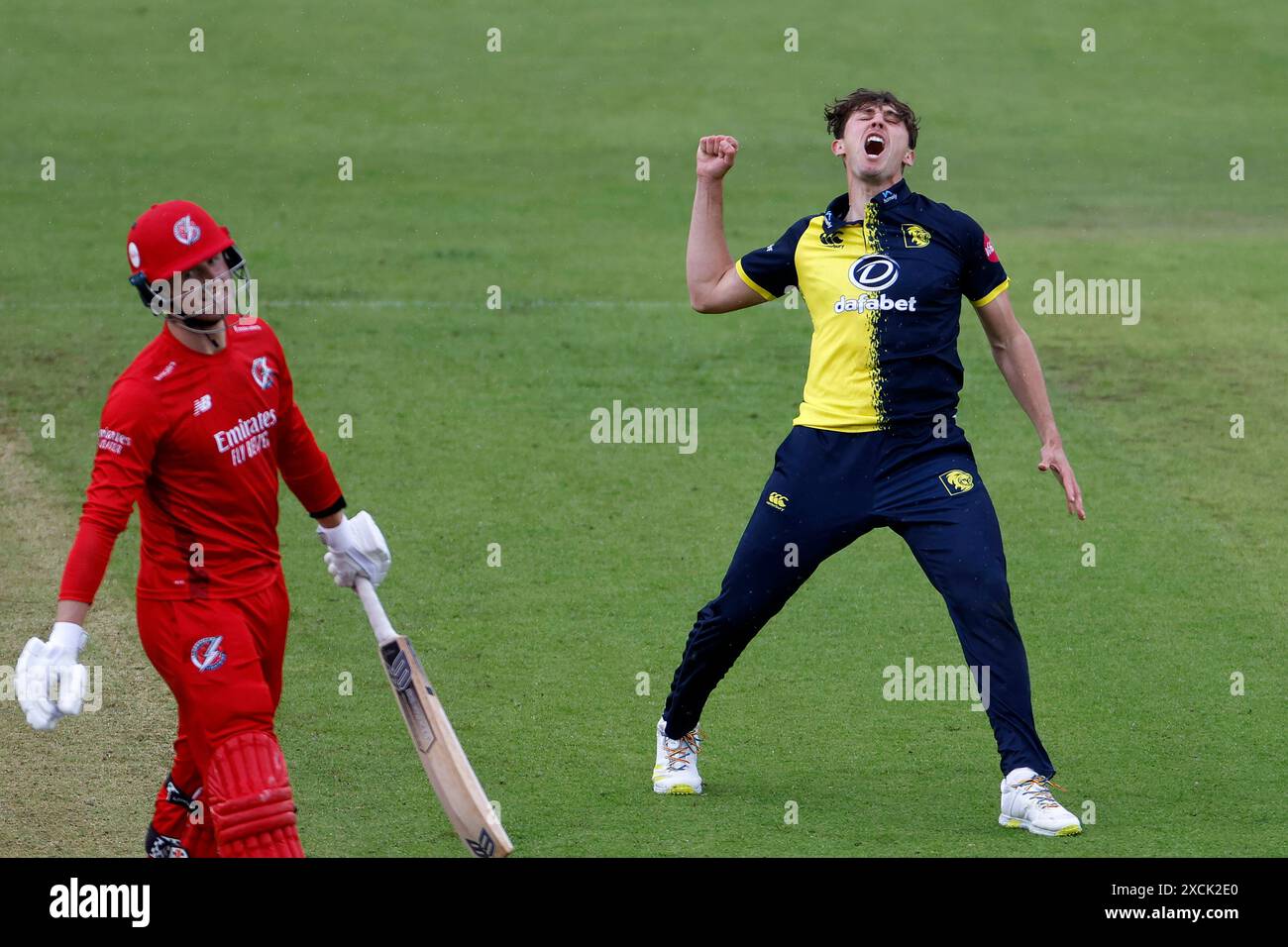 Celebrates after bowling hi-res stock photography and images - Alamy