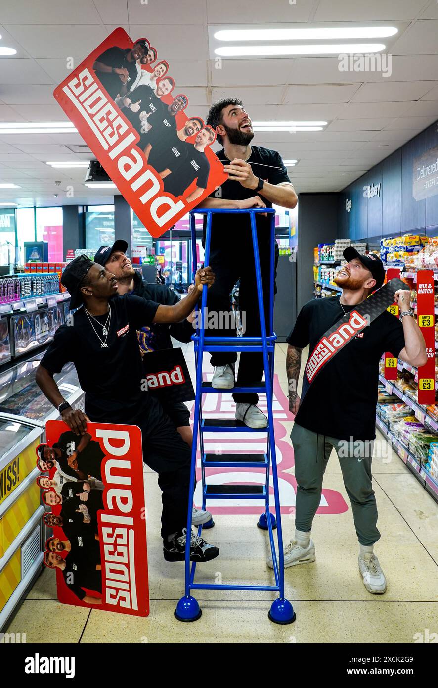EDITORIAL USE ONLY (Left to right) Sidemen Tobit Brown, Harry Lewis ...