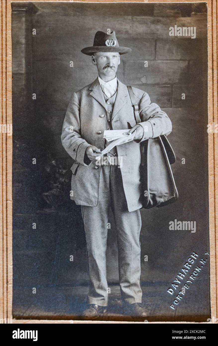 Victorian photograph of a man wearing American rural free delivery ...