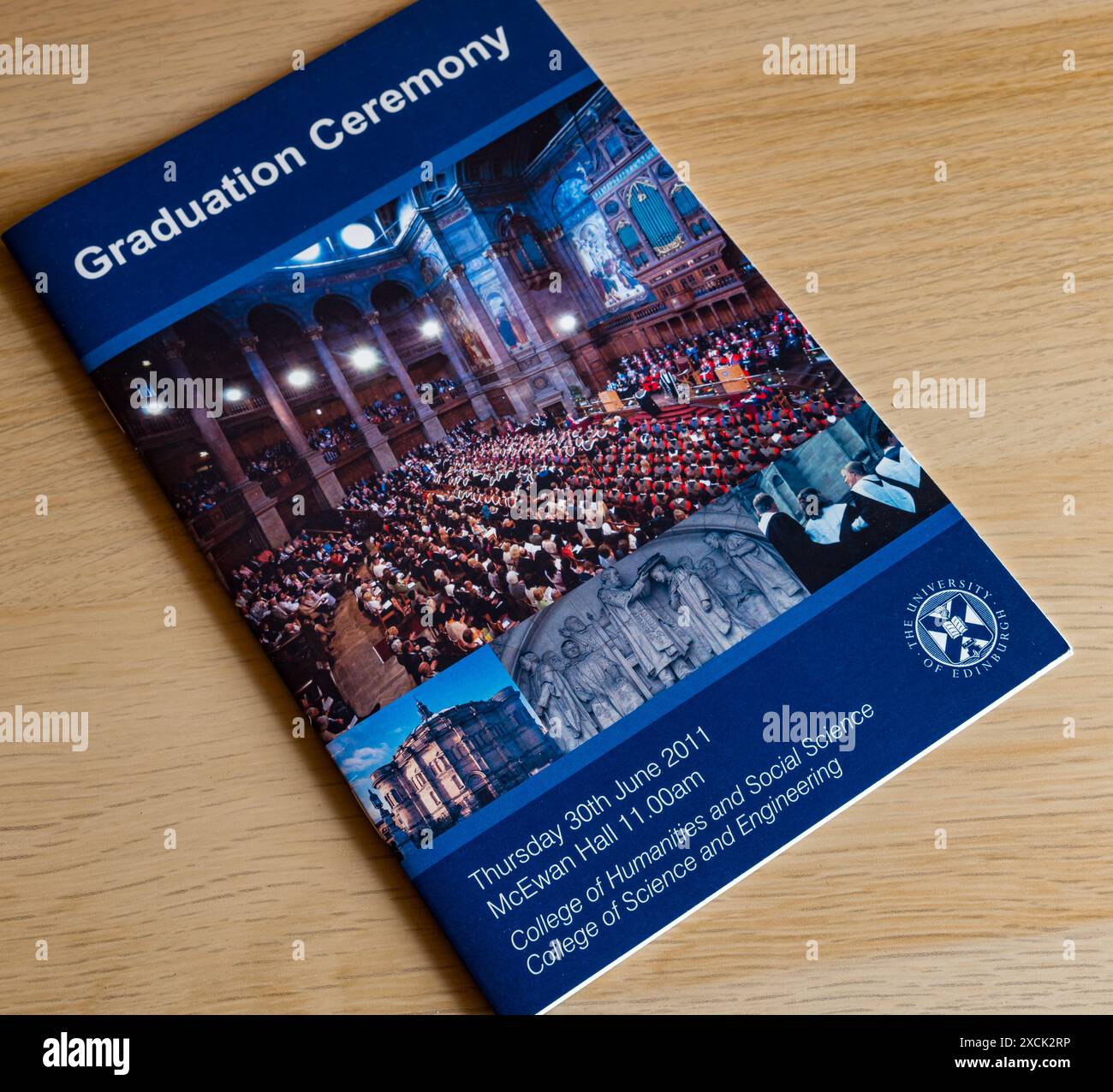 Front cover of a programme for a graduation ceremony at McEwan Hall ...