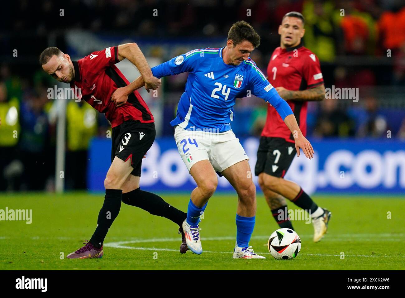 Dortmund, Germany. 15th June, 2024. Mario Mitaj of Albania and Andrea ...
