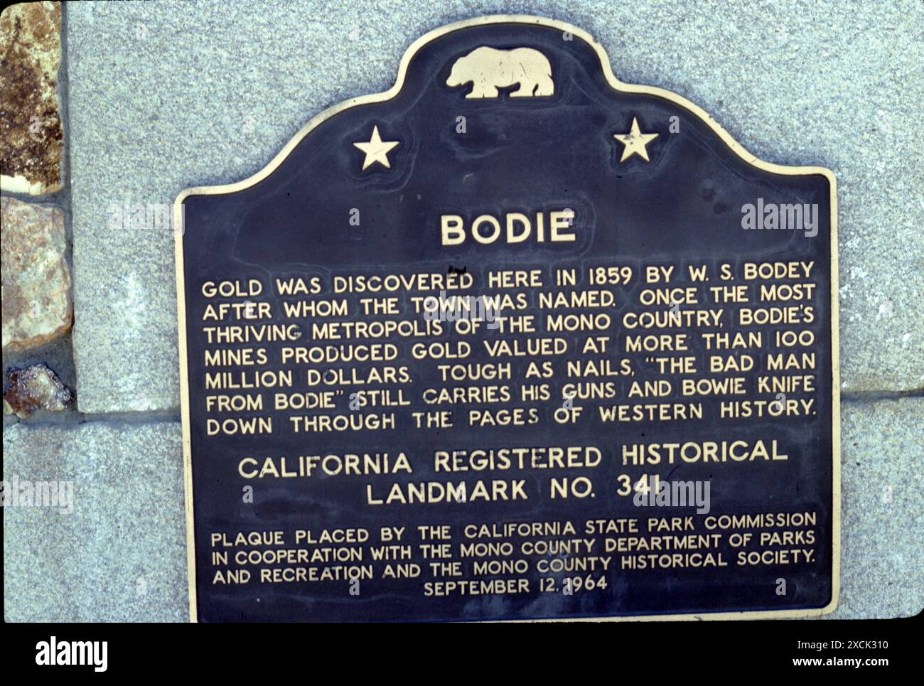 Bodie CA USA 1984. The U.S. Department of the Interior recognizes the ...