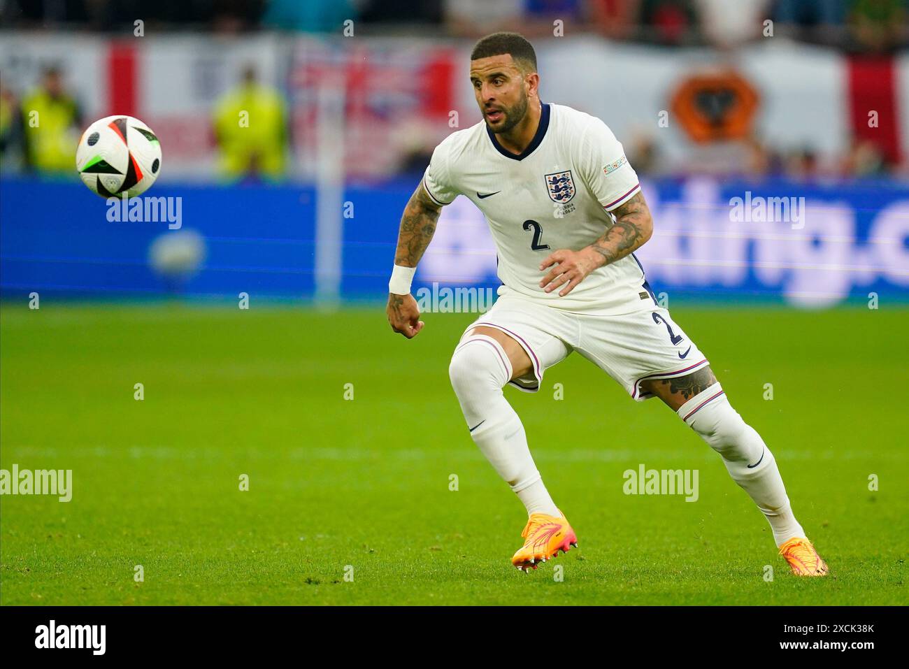 Kile Walker of England during the UEFA Euro 2024 match between Serbia ...