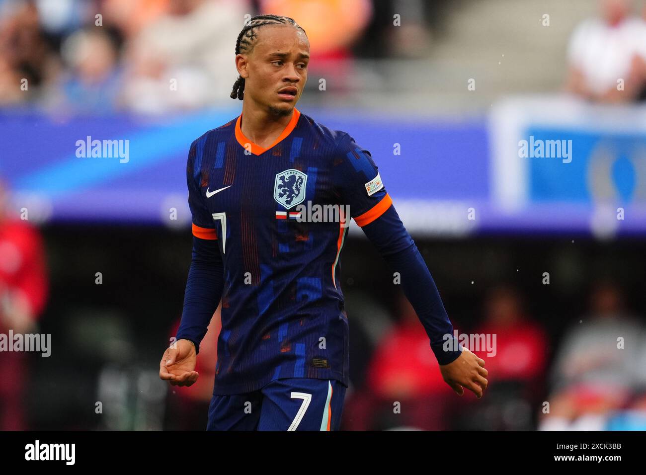 Hamburg, Germany. 16th June, 2024. Xavi Simons of Netherlands during ...