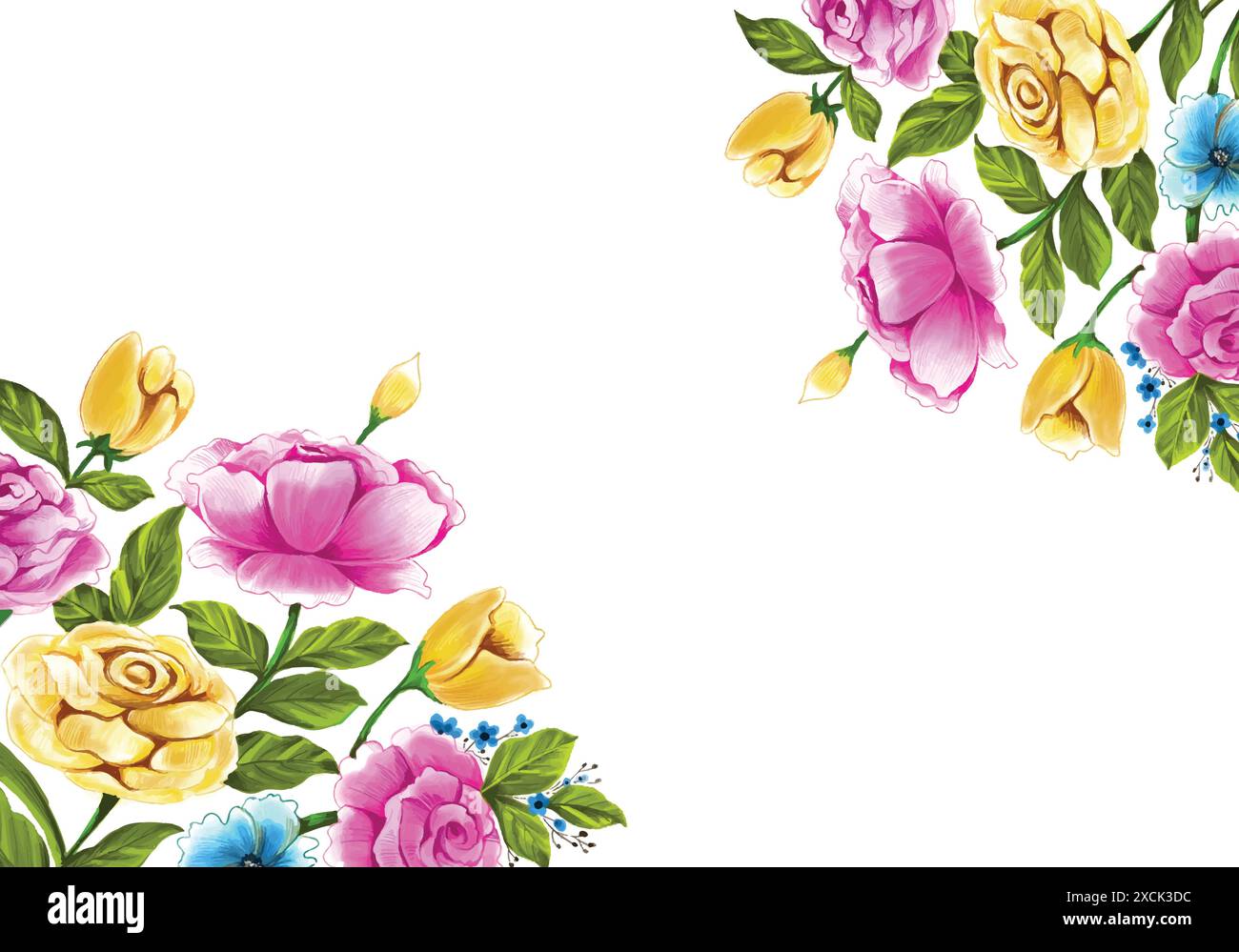 Modern wedding anniversary decorative floral card design Stock Vector ...