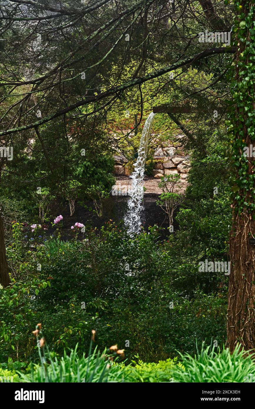 waterfall. The McGraw Family Garden of the Senses. Heritage Museums ...