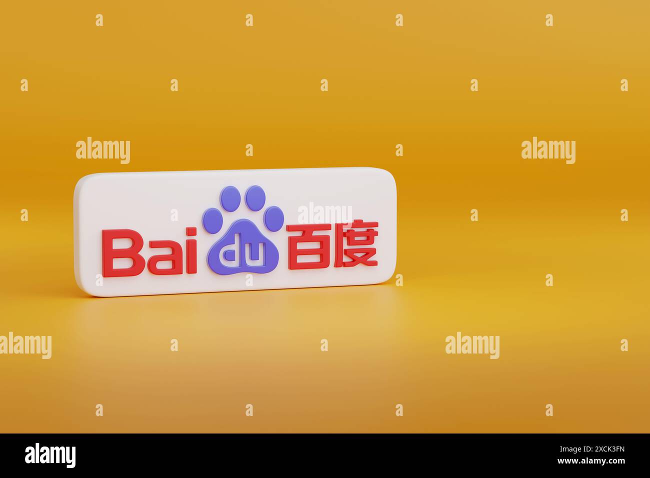 Baidu logo sign isolated on yellow background. 3d illustration Stock Photo - Alamy