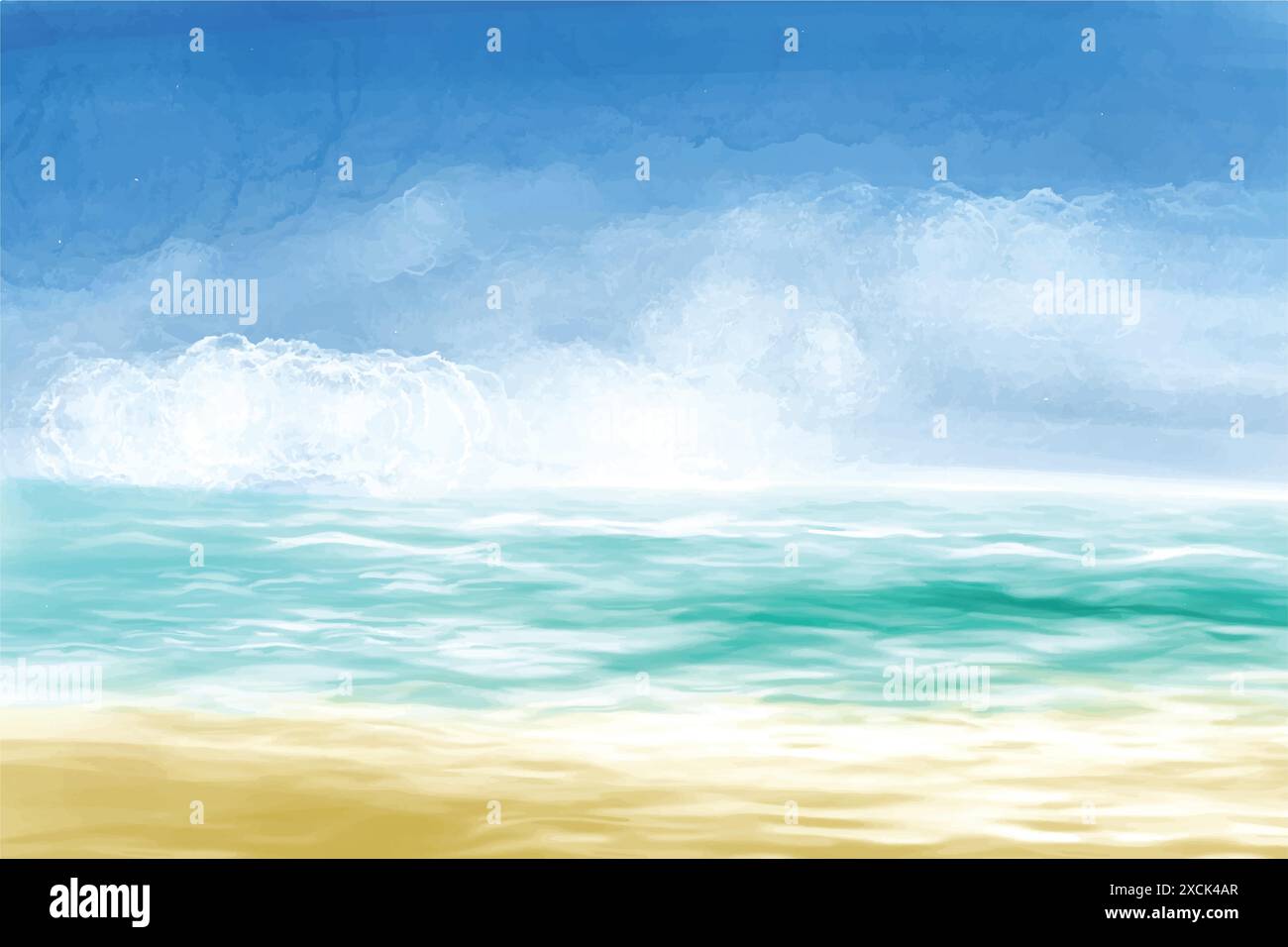 Beautiful seascape view sandy Stock Vector Images - Alamy
