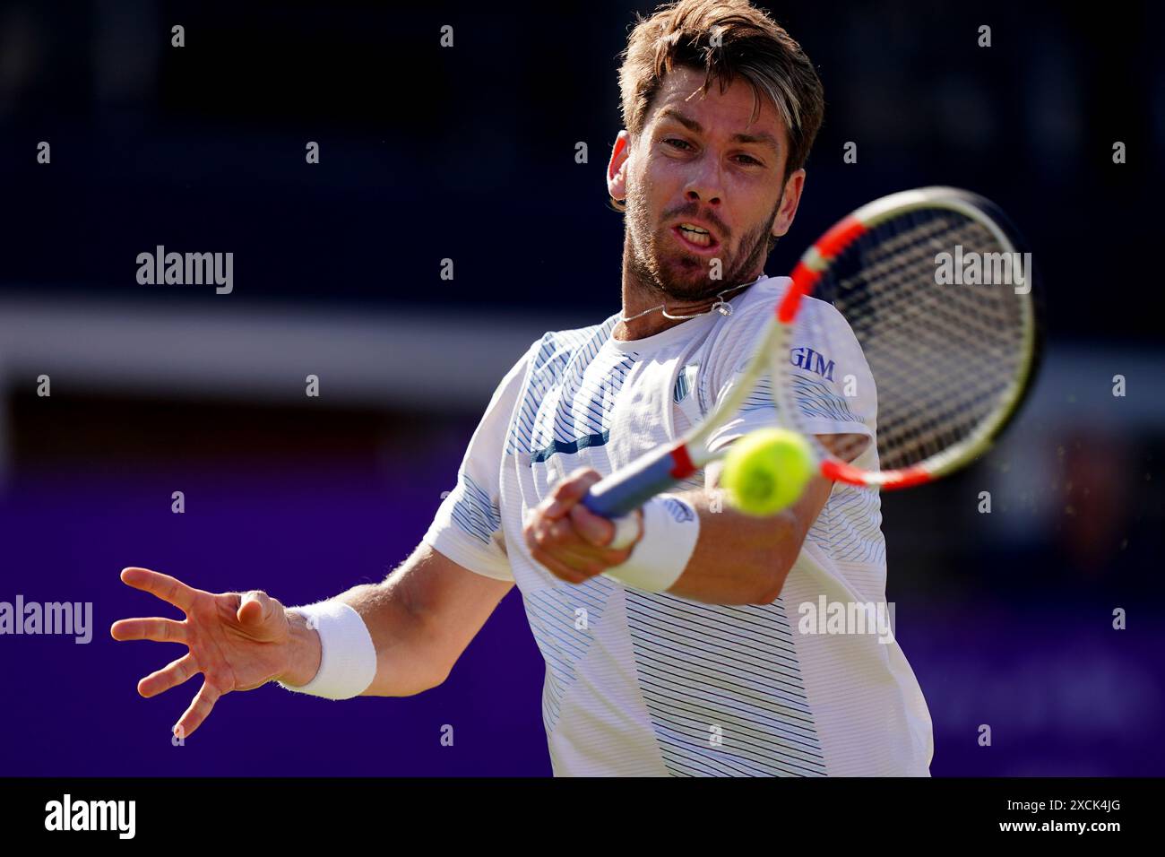 Cameron Norrie in action against Milos Raonic (not pictured) on day ...