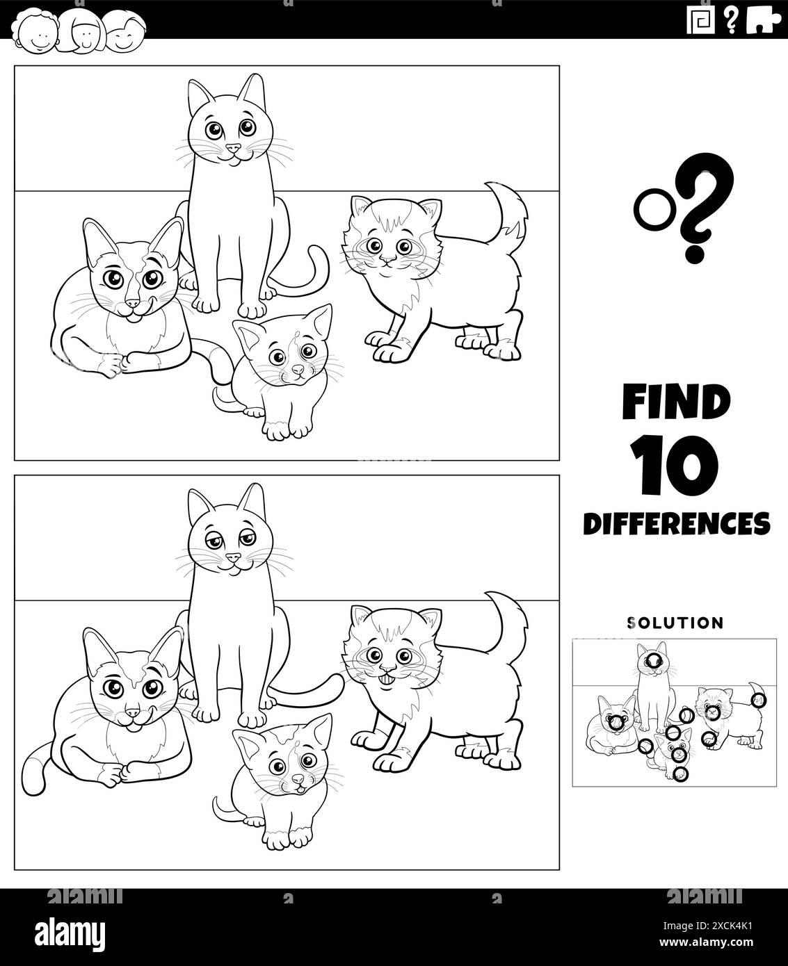 Cartoon illustration of finding the differences between pictures ...