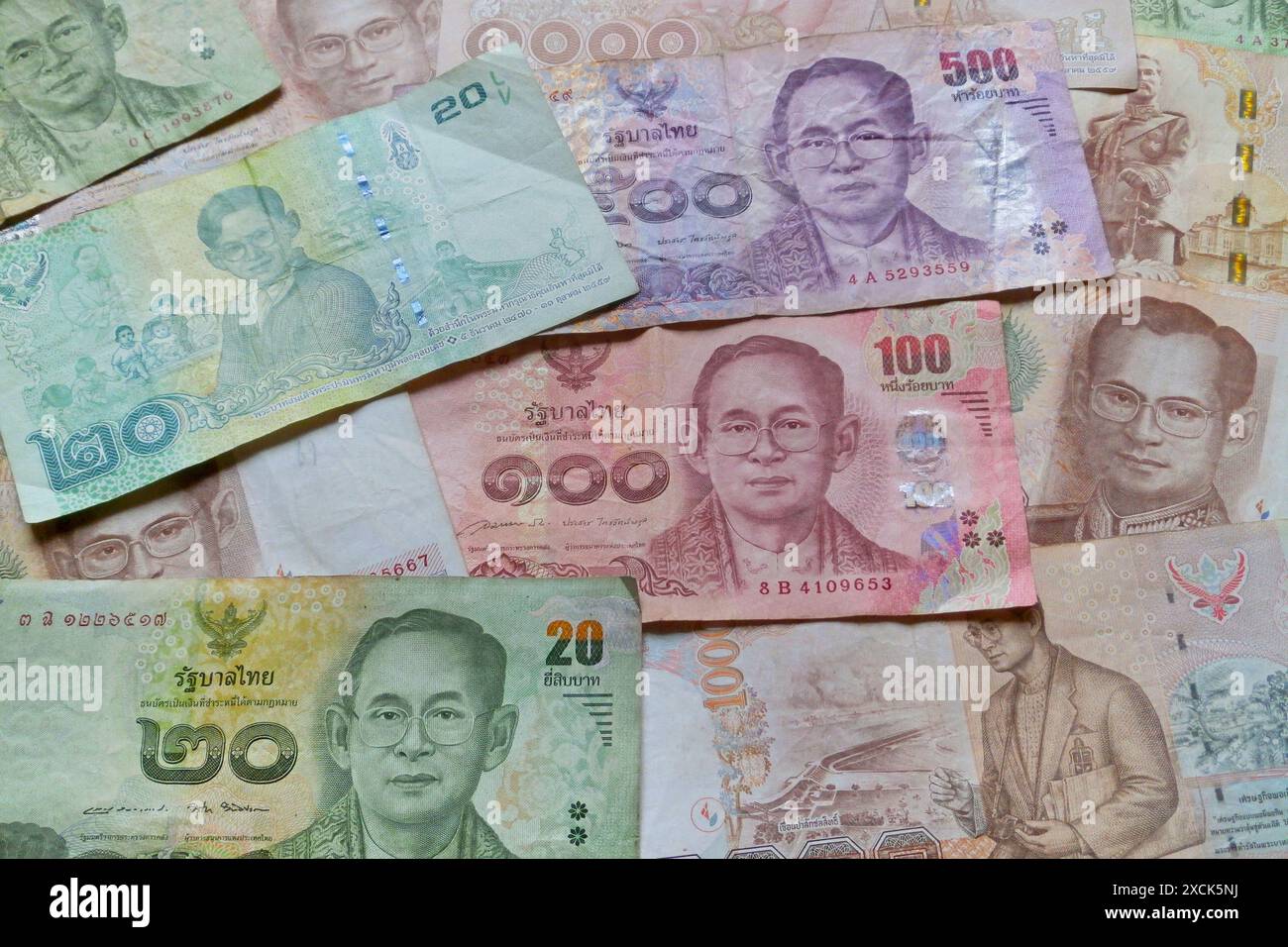 Stack of Thai baht banknotes as background Stock Photo - Alamy