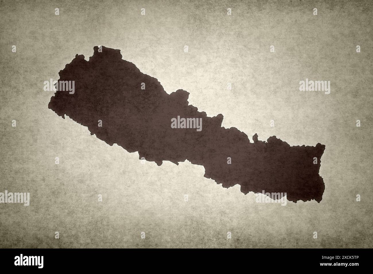 Grunge map of Nepal printed on an old paper Stock Photo - Alamy